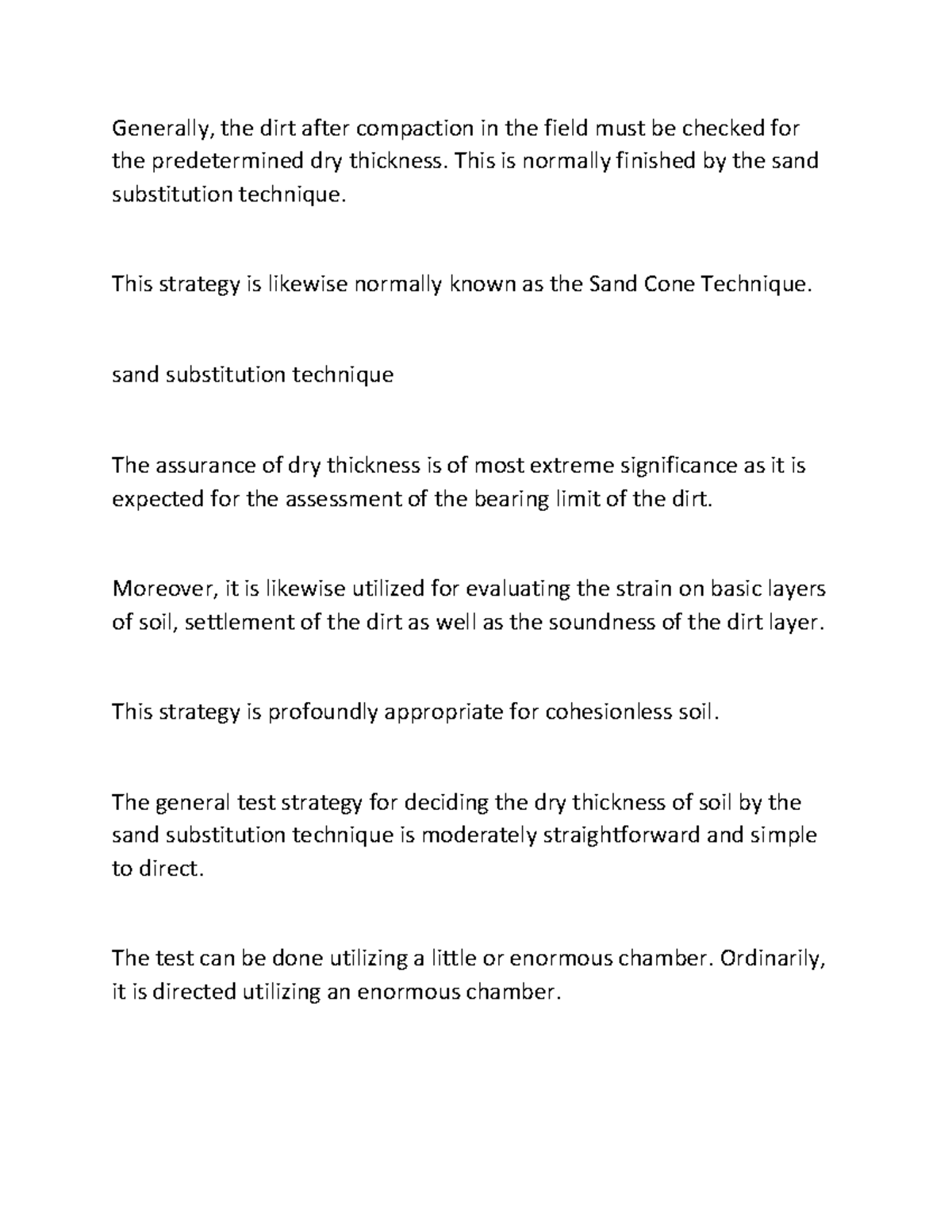 Document (60) - Short lecture notes - Generally, the dirt after ...