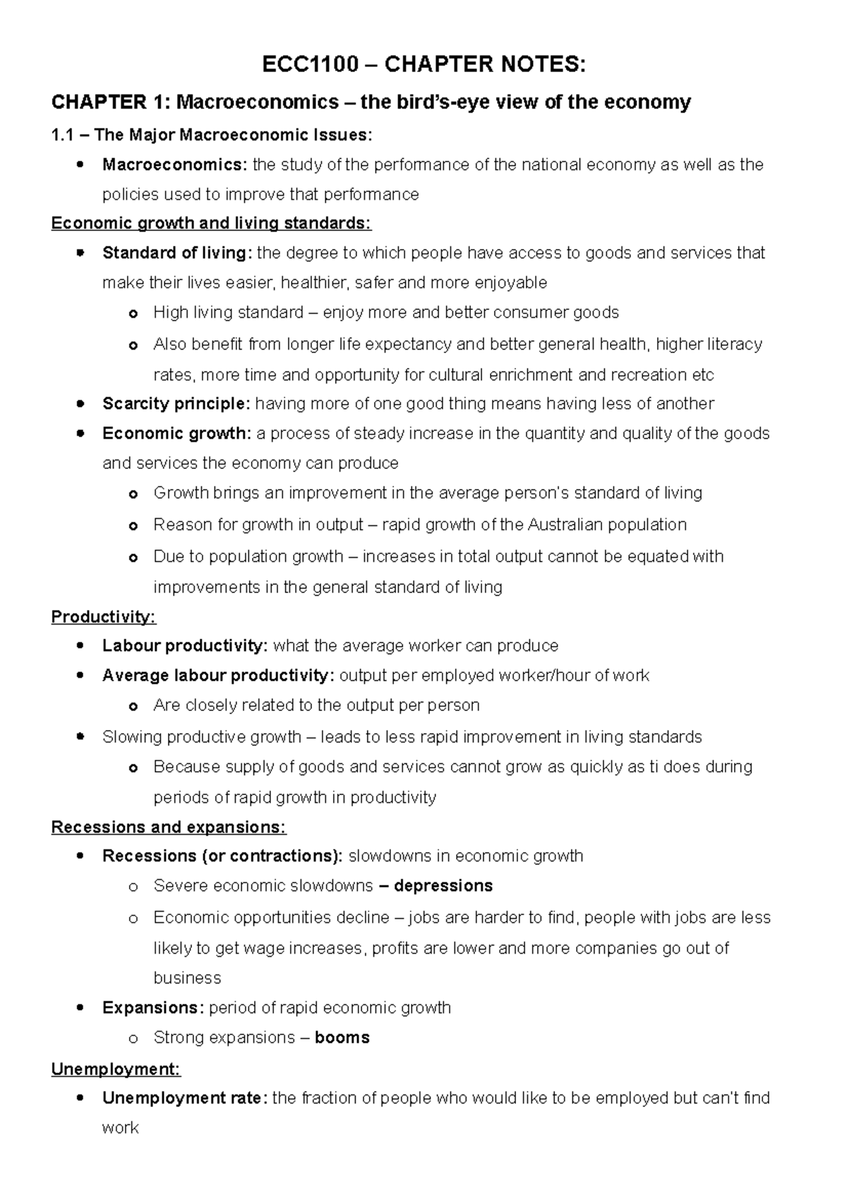ECC1100 Chapter Notes - ECC1100 – CHAPTER NOTES: CHAPTER 1 ...