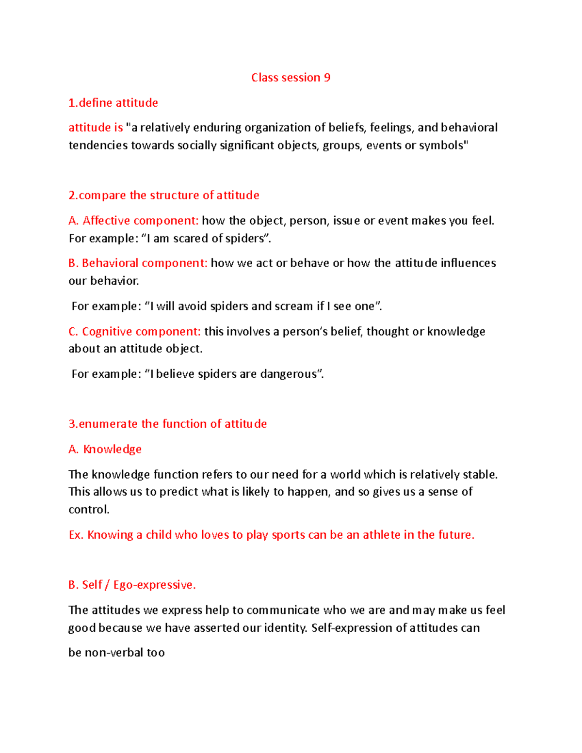 Class session 9 - n,jn - Class session 9 1 attitude attitude is "a ...
