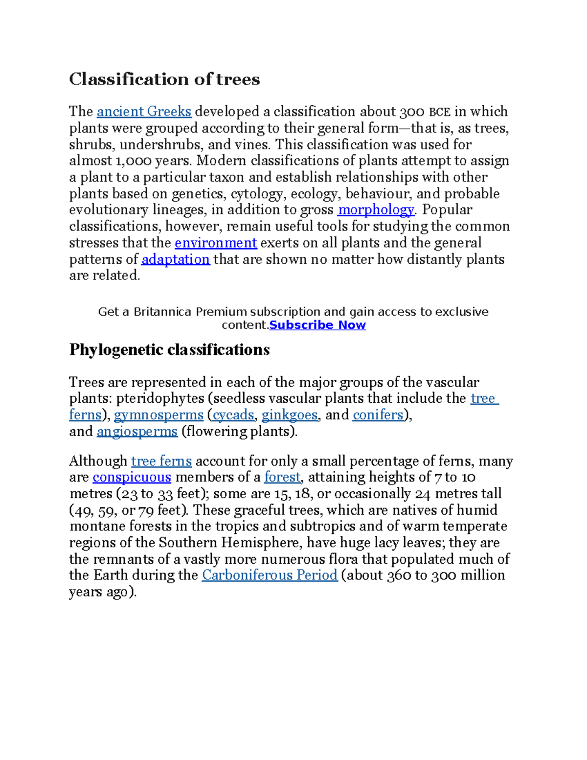 Classification of trees - This classification was used for almost 1,000 ...