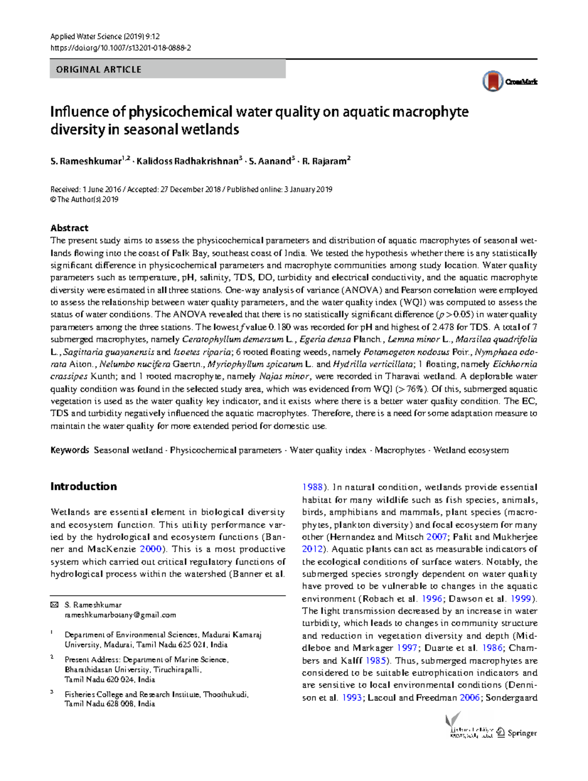 Evaluación de Impacto Ambiental - Vol.:(0123456789)1 3 Applied Water ...