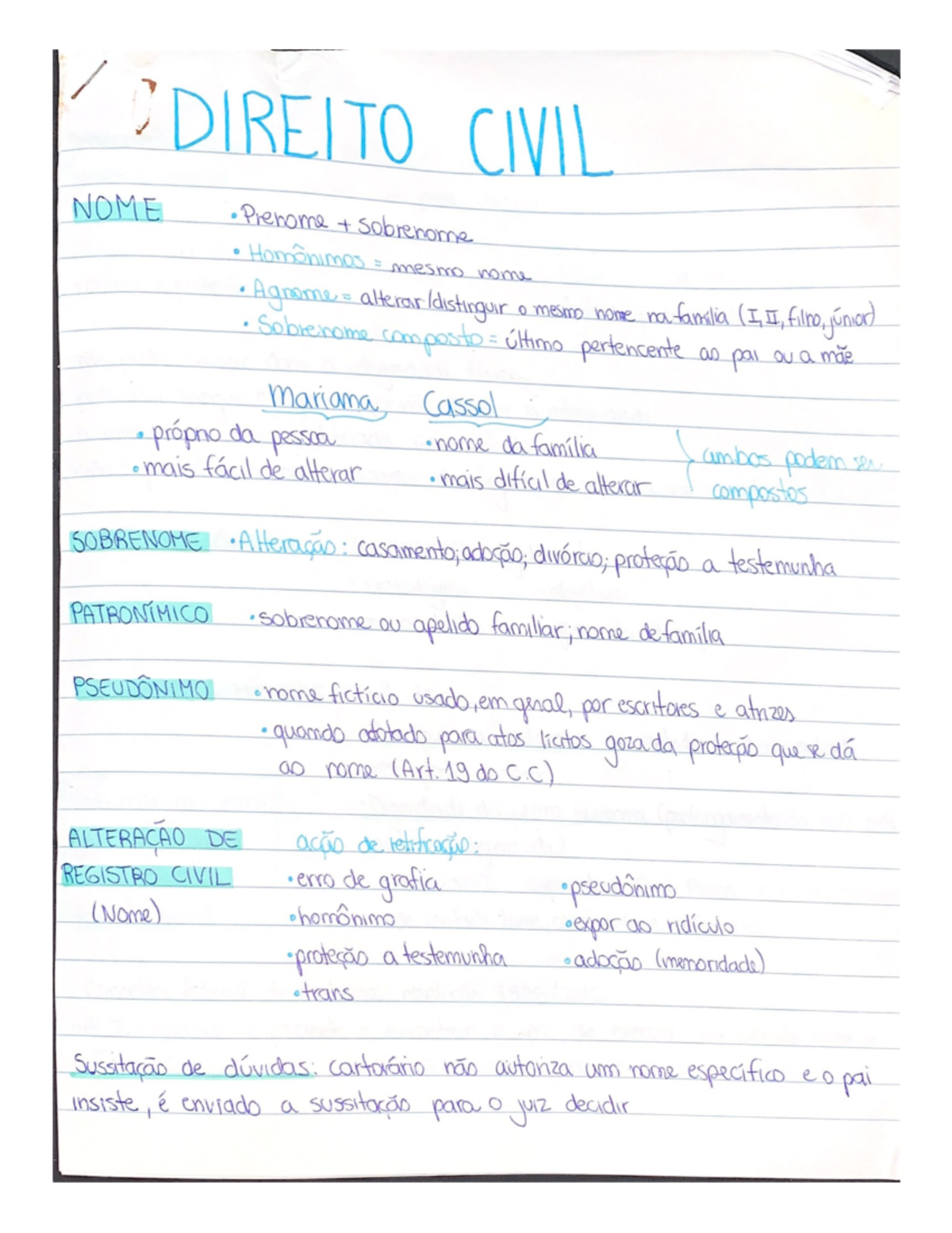 Resumo de direito civil - Direito Civil - Studocu