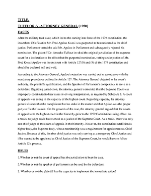 Sallah v Attorney General Case Brief - TITLE. Sallah v Attorney General ...