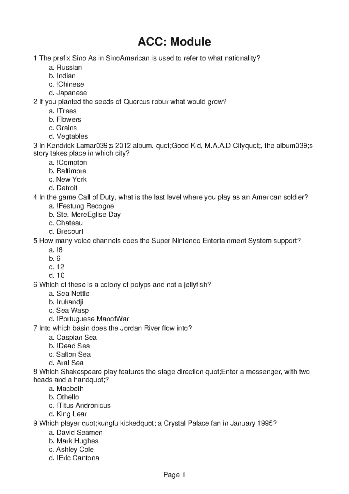 ACC257 Paper 1 - ACC: Module 1 The prefix Sino As in SinoAmerican is used to refer to what - Studocu