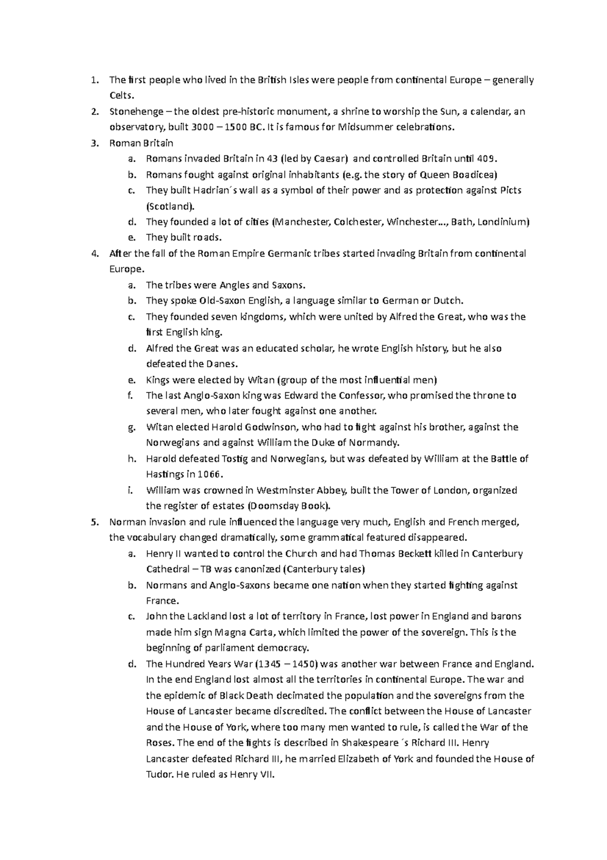 8 - Pre-historic-Period-and-early-English-History - maturitní otázka ...