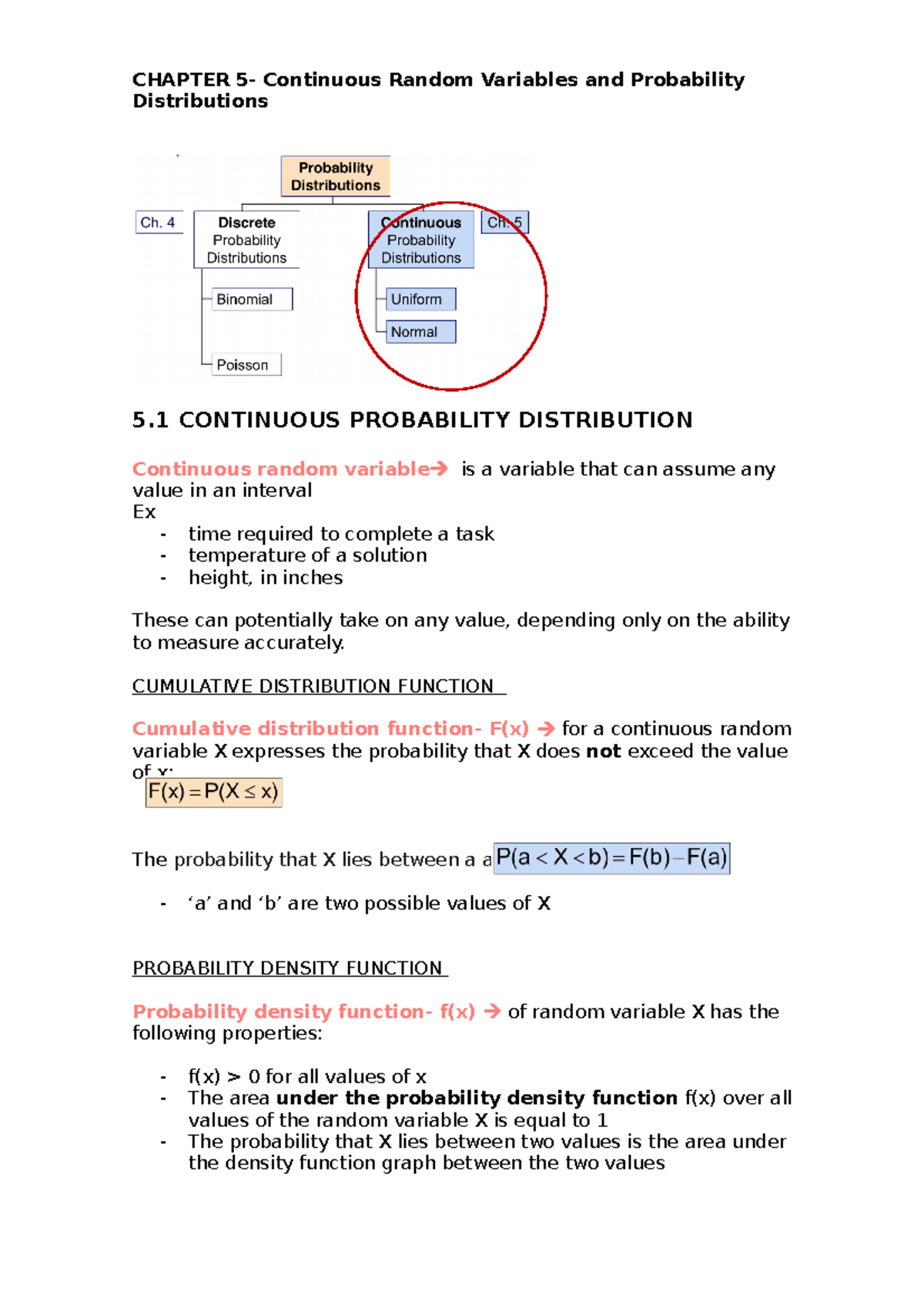 Chapter 6. Continuous - Apuntes 6 - CHAPTER 5- Continuous Random ...