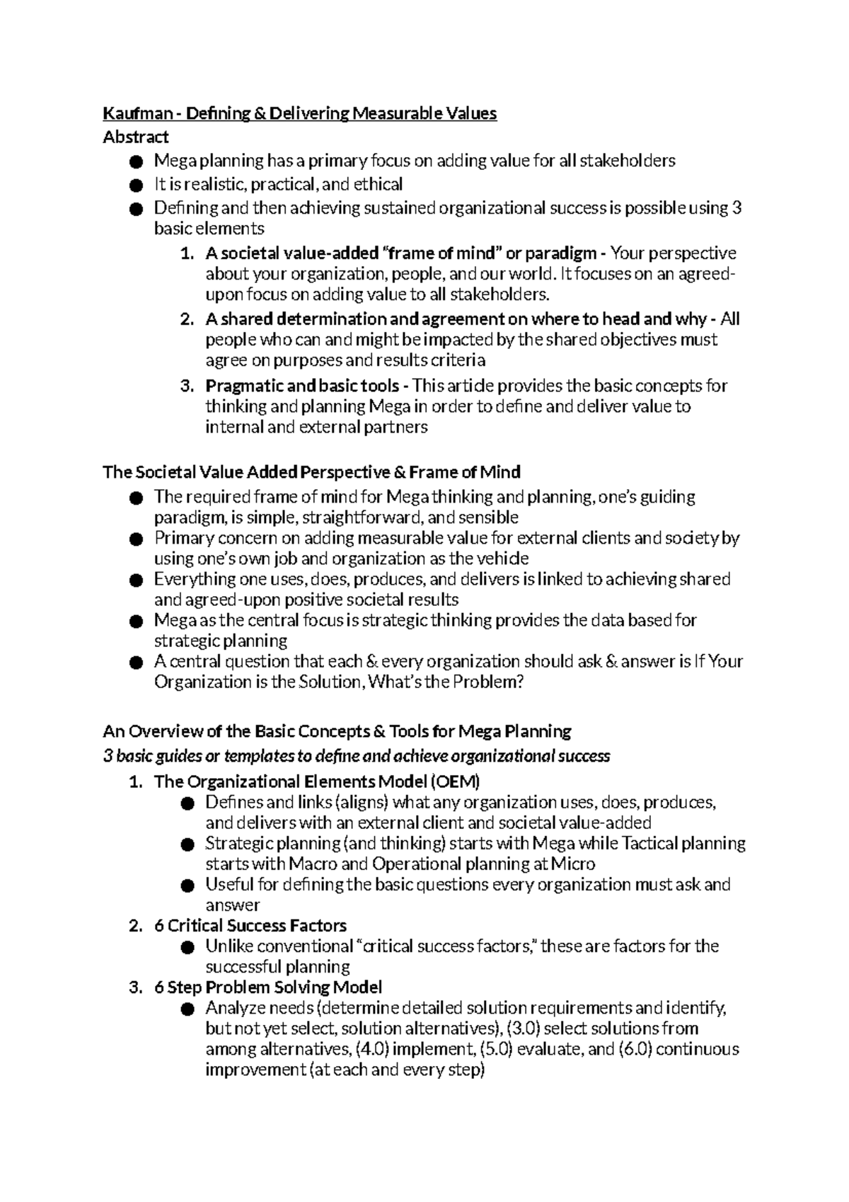 Strategic HRM - Week 2 - Kaufman - Defining & Delivering Measurable ...