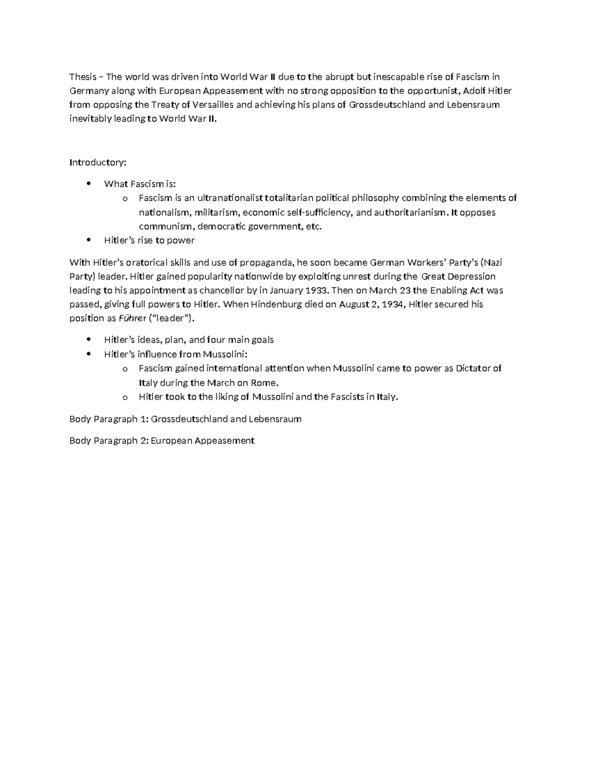 Gfjycu - qwertyuio - Thesis – The world was driven into World War II ...