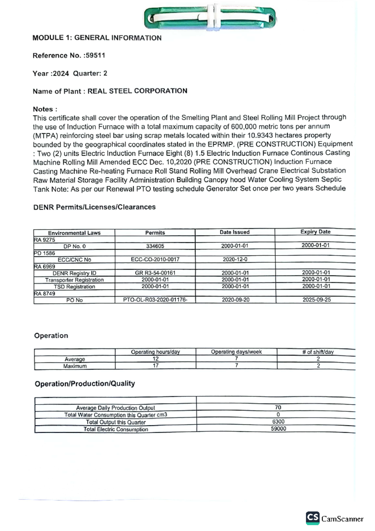 2nd Quarter SMR - aaaaaaa - MODULE 1: GENERAL INFORMATION Reference No ...