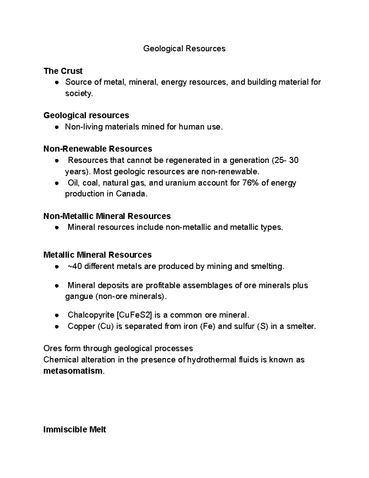 Geological Resources GEO 121.3 - Geological Resources The Crust Source ...