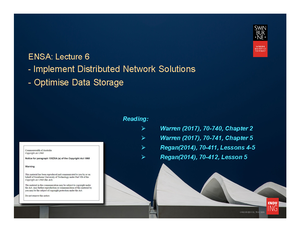 Ensalec 03-v04-2021 - Lec 3 - CRICOS 00111D, TOID 3059 ENSA: Lecture 3 Manage and Maintain ...