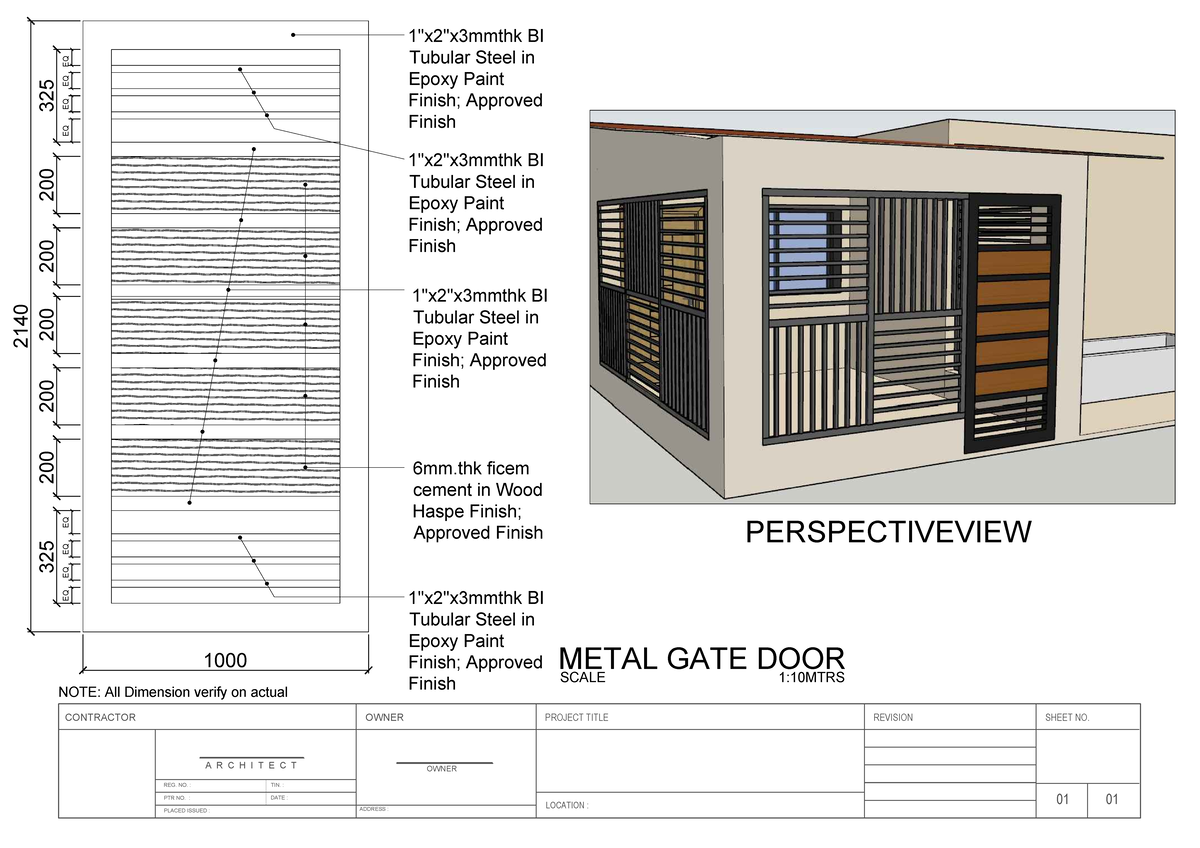 Door and Perspective - 2140 1000 325 EQ EQ EQ EQ 325 EQ EQ EQ EQ 200 ...