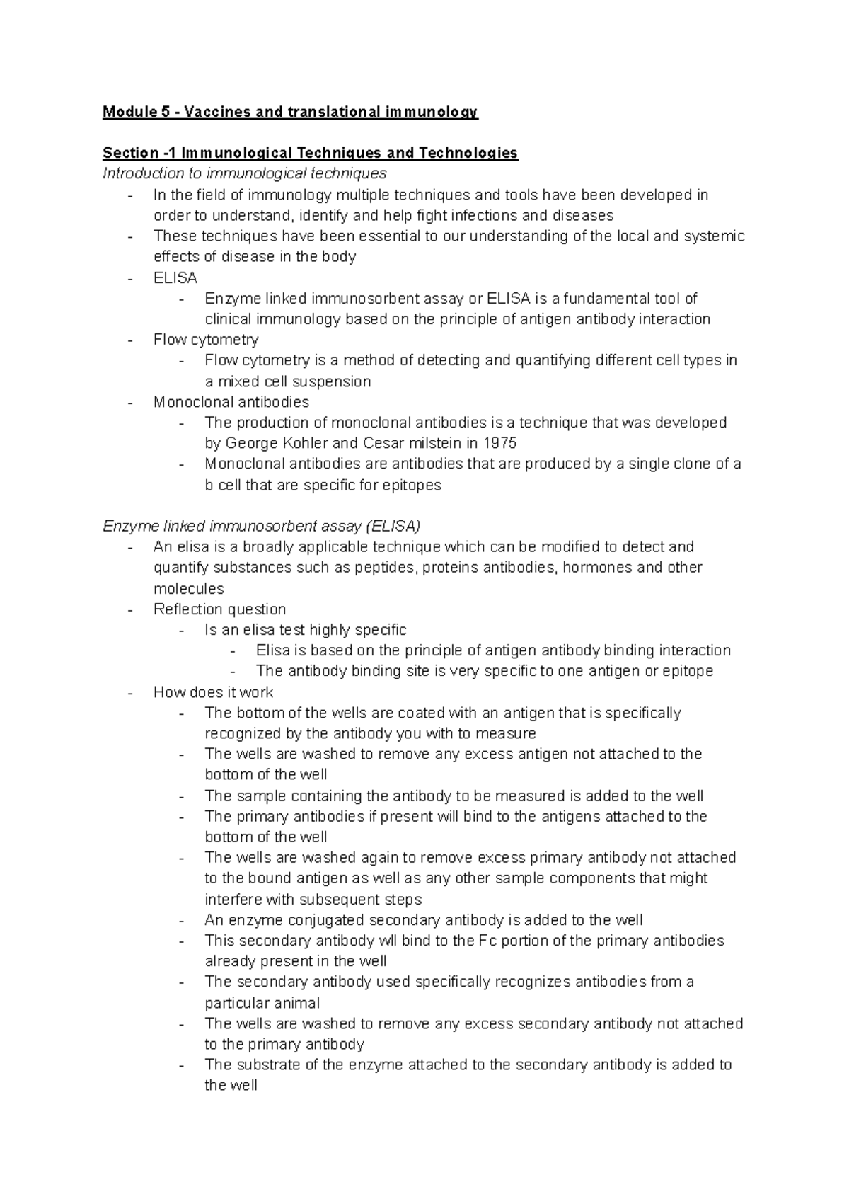 MICR 270 - Module 5 Notes - Module 5 - Vaccines and translational ...