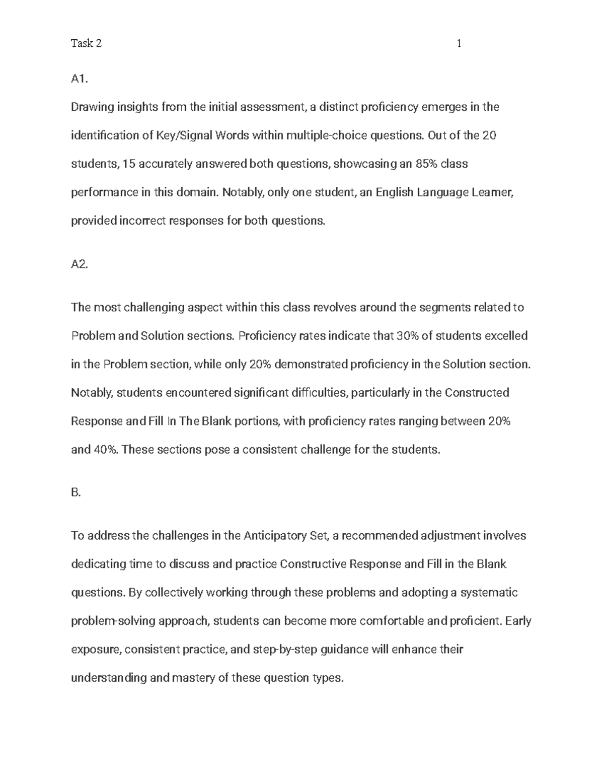 WGU D093 Task 2 - This is Task 2 for D093 - A1. Drawing insights from ...