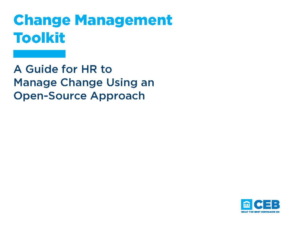 Ceb change management toolkit - Business Management - USIL - Studocu