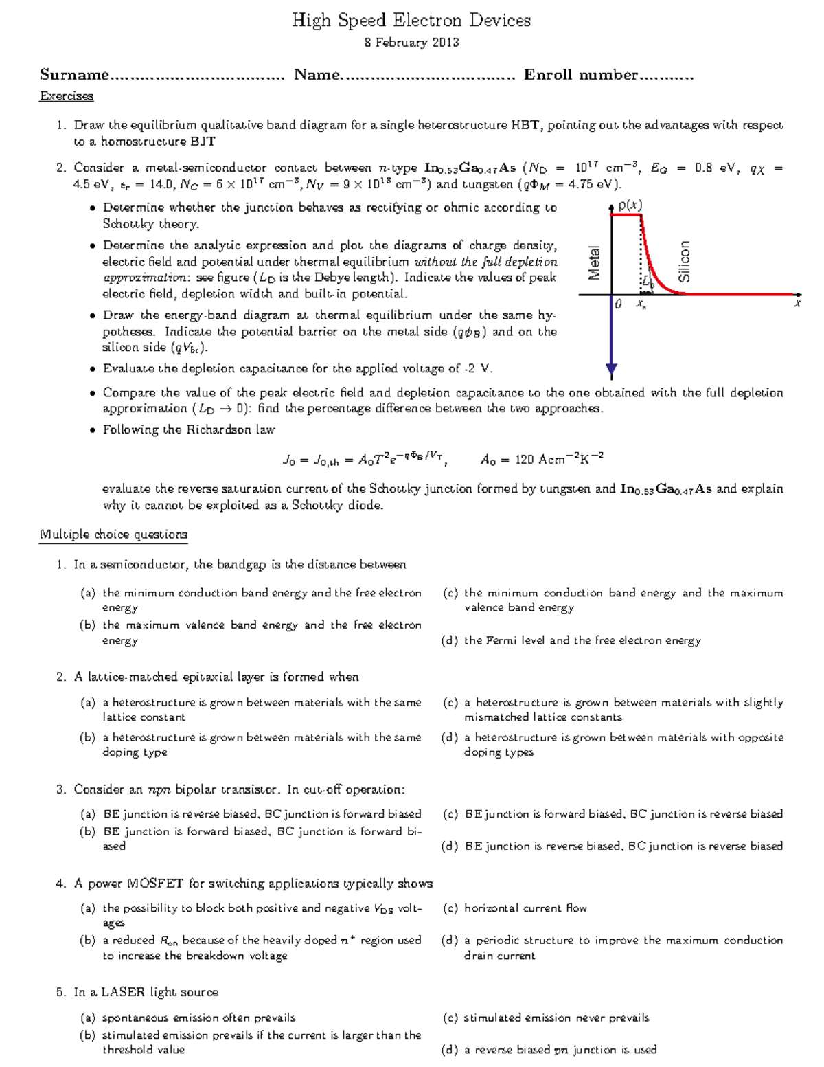 Es130208 - esercizi di High speed electron devices - High Speed ...