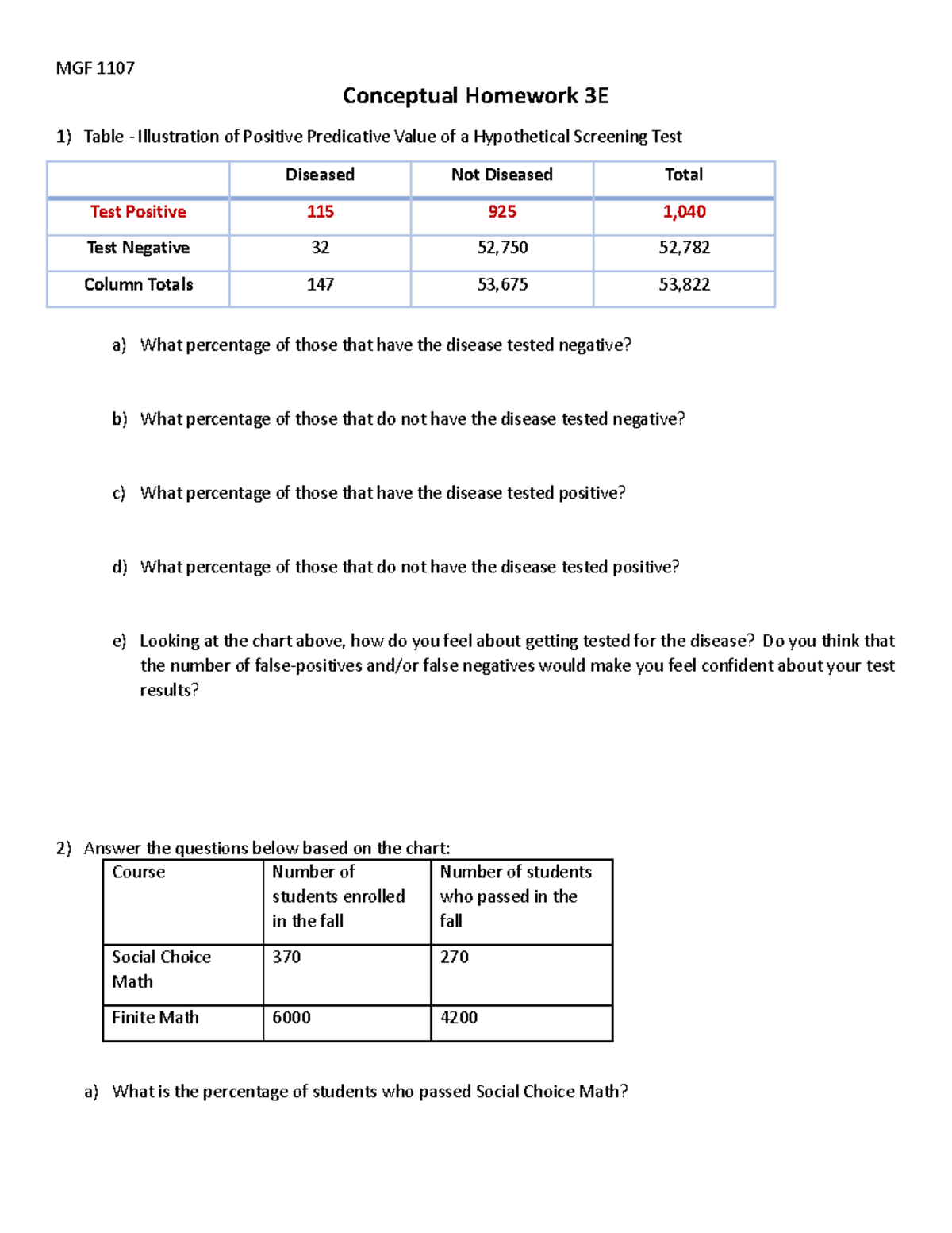 Conceptual HW 3E - Homework Chapter 3 section E - MGF 1107 Conceptual ...
