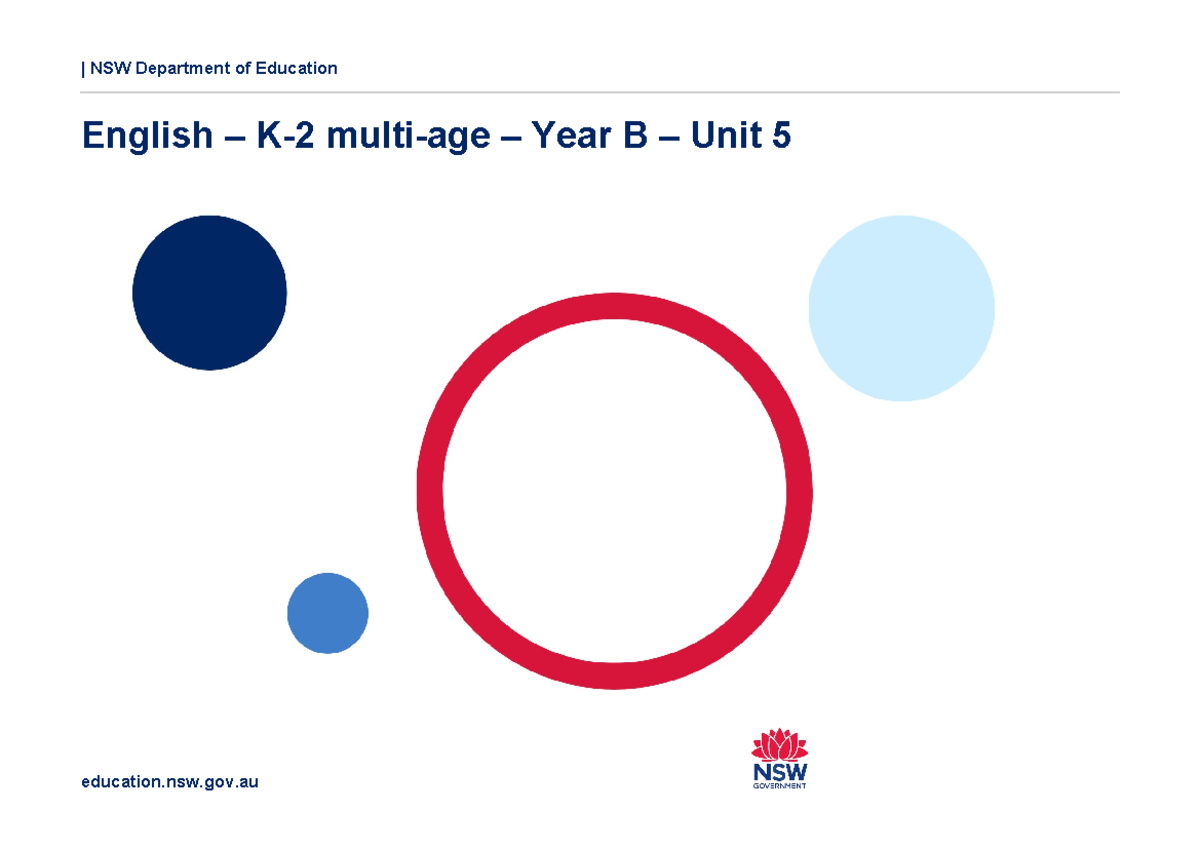 English k 2 multi age year b unit 05 - | NSW Department of Education ...