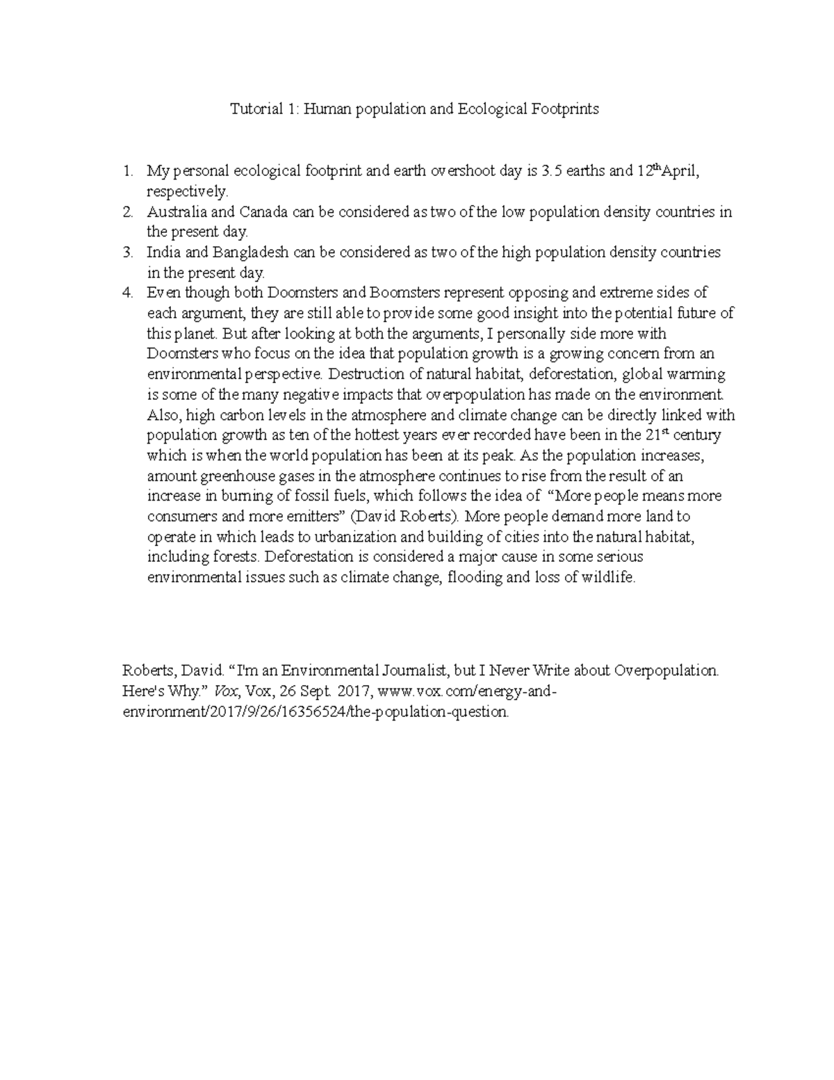 Tutorial 1 - Climate change refers to the long-term alteration of ...