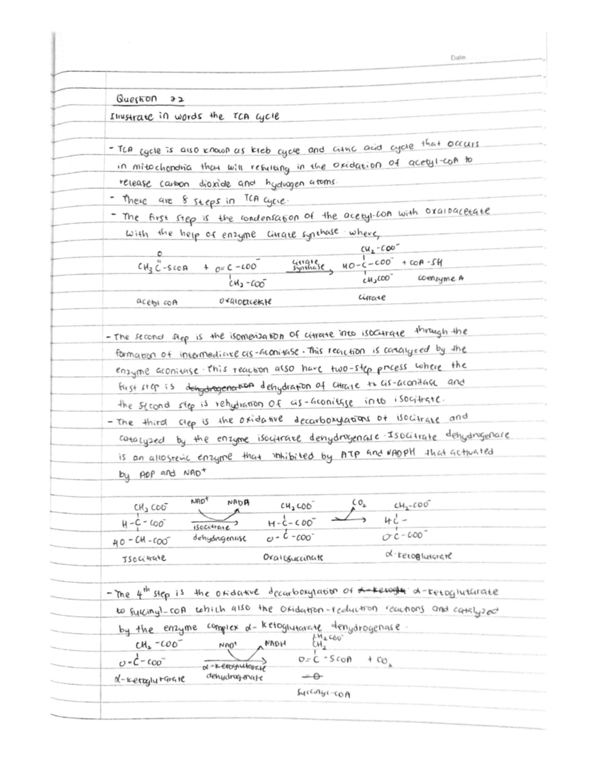 Question 22-TCA CYCLE - Biochemistry - Studocu