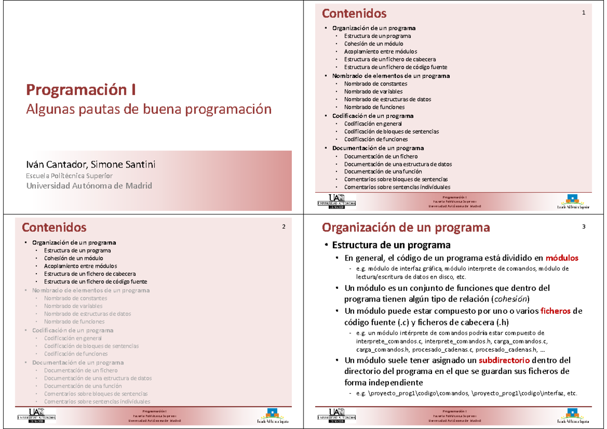 Prog1-10-Pautas Buena Programacion - Programación I Algunas pautas de ...