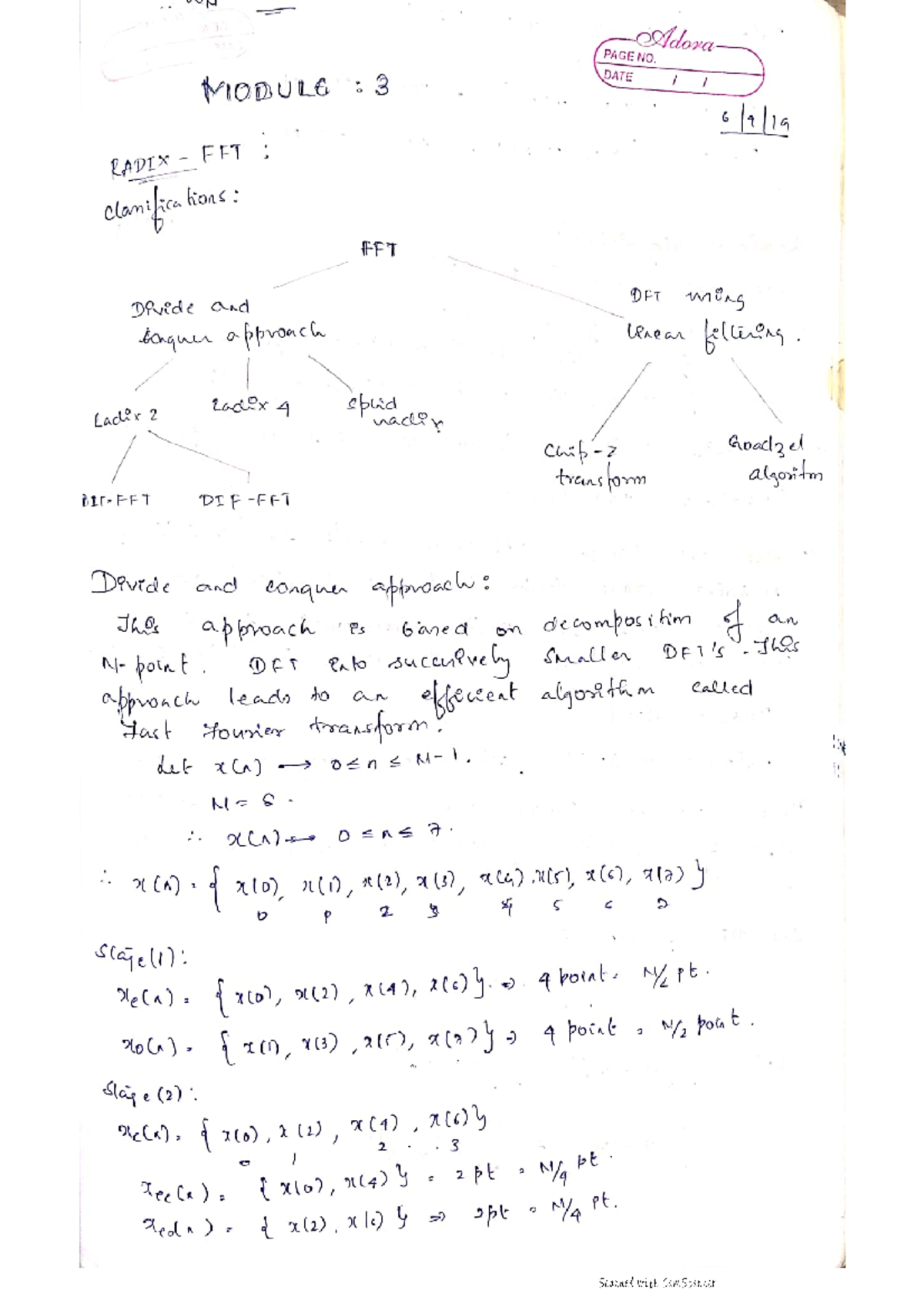 DSP Module 3 Radix FFT - Electronic and communication - Studocu