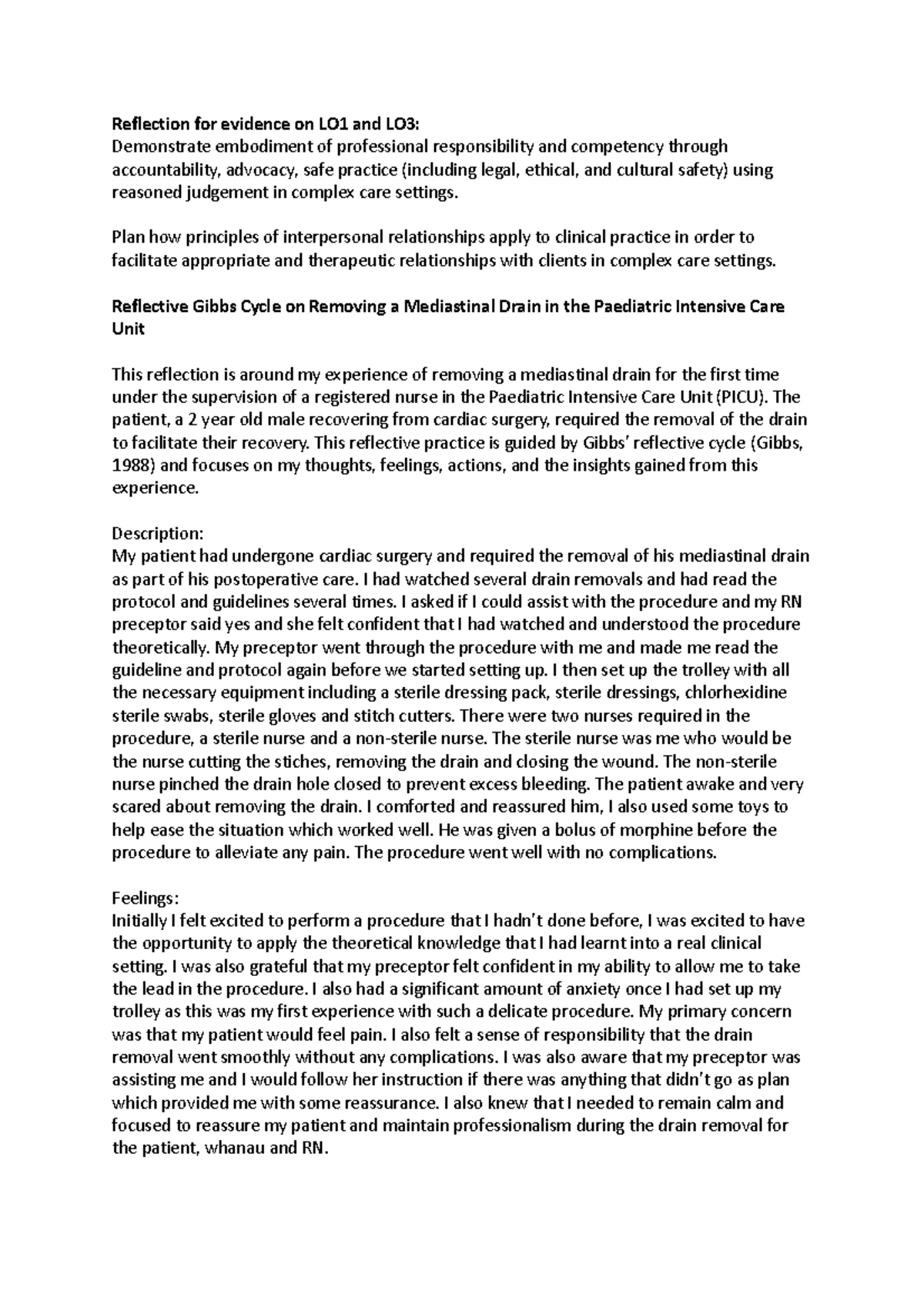 Reflection drain removal - Reflection for evidence on LO1 and LO3 ...