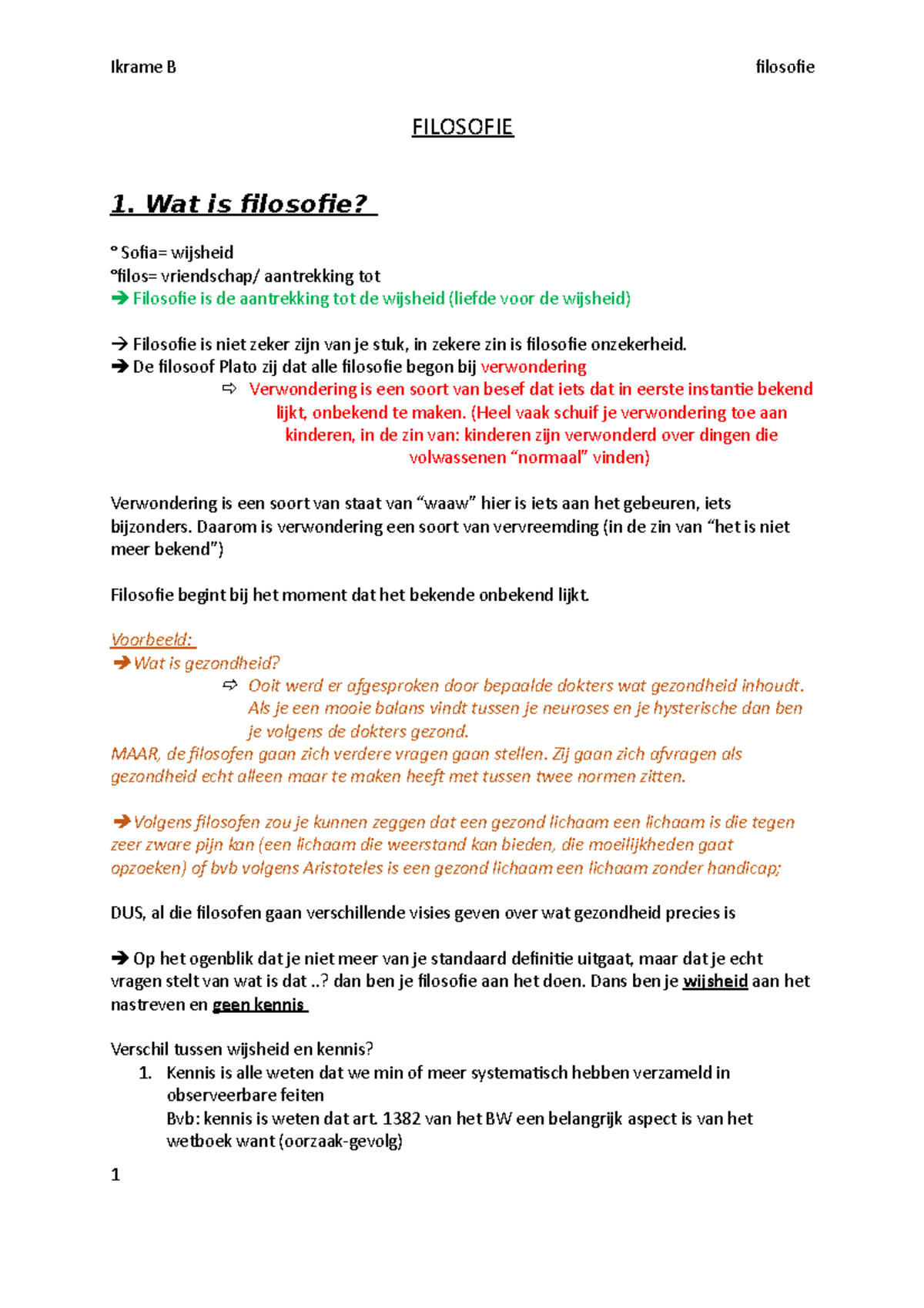 Filosofie - FILOSOFIE 1. Wat is filosofie? ° Sofia= wijsheid °filos= vriendschap/ aantrekking ...