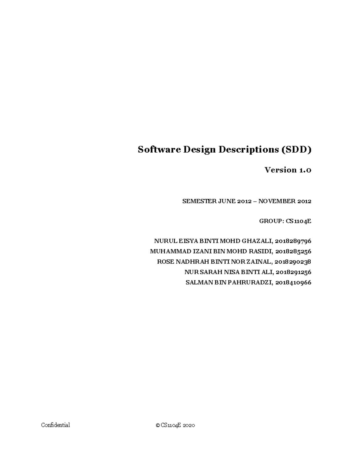 ITS332 SDD AEC Eisya Reviewed 06052020 1 - Software Design Descriptions ...