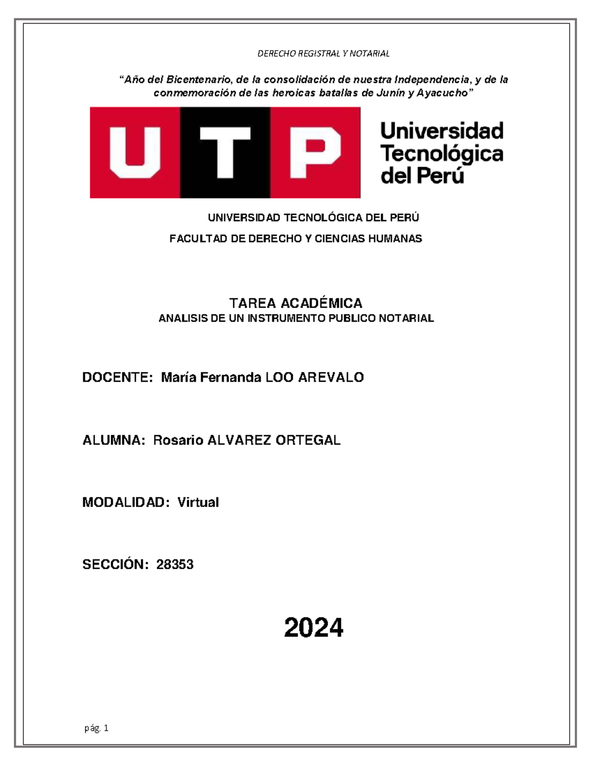 Trabajo Alvarecita - Resumen introduccion al derecho - “Año del ...