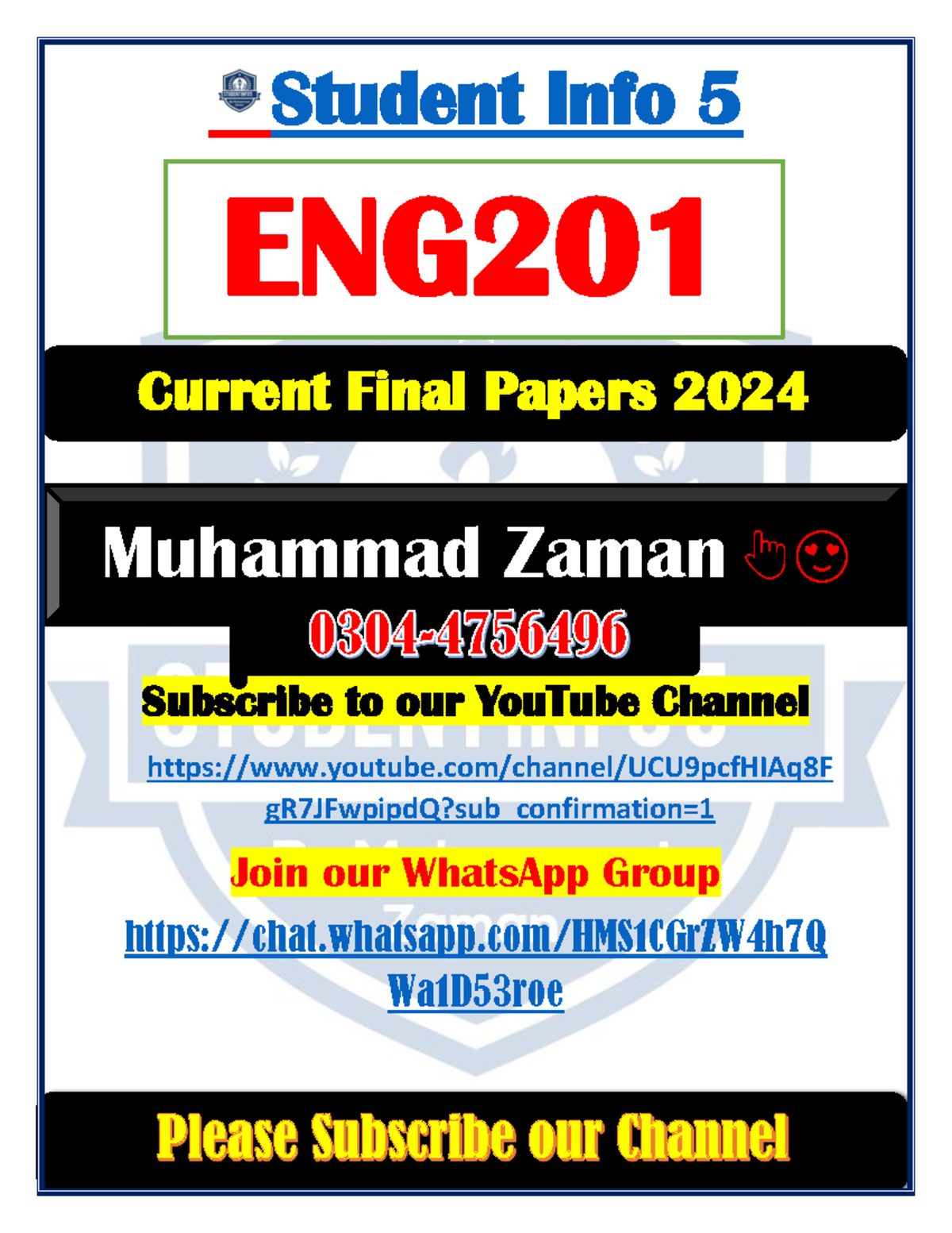 Eng201 Current Final Term Spring 2024 - Subscribe to our YouTube ...
