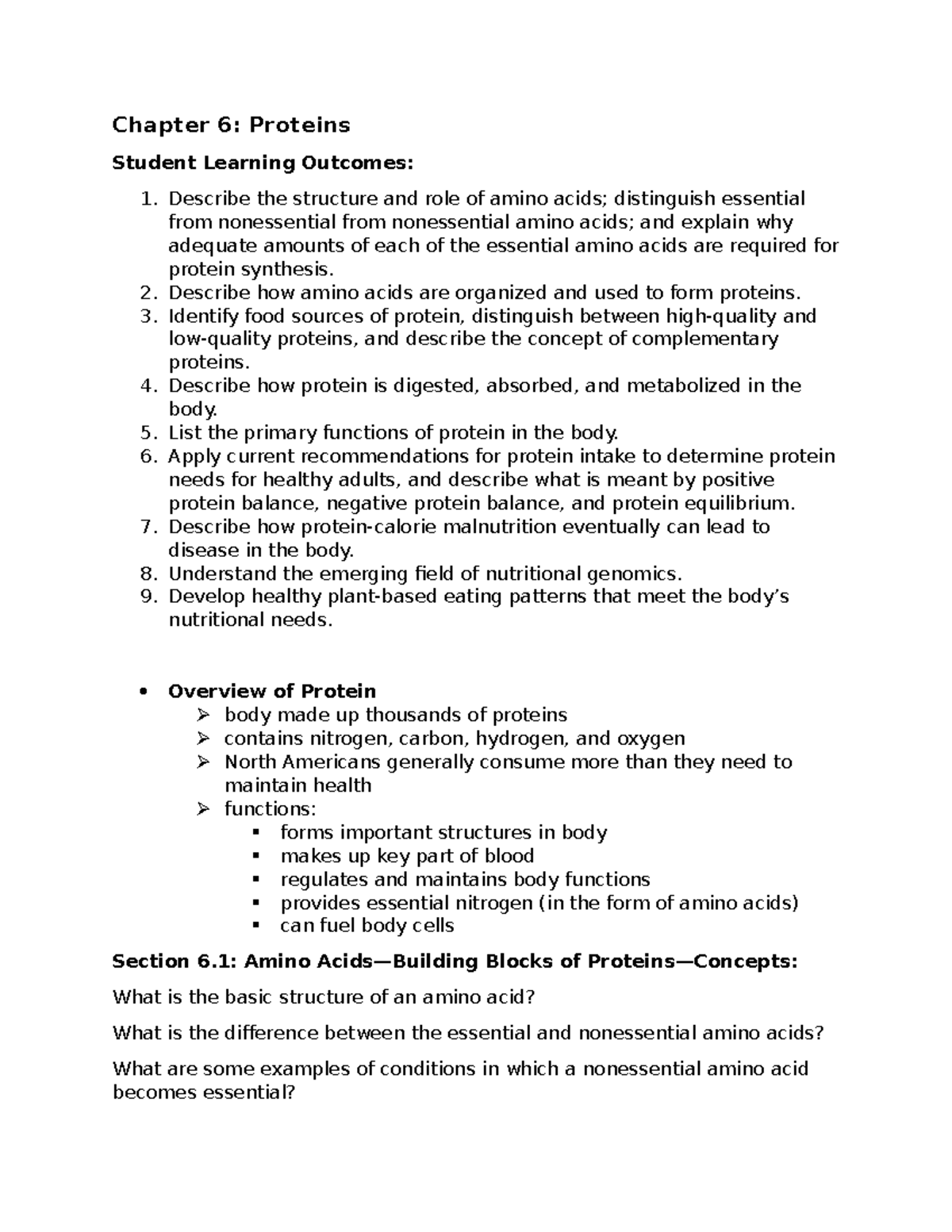 NTS Ch 6 Section 1 - Lecture notes from Intro to Nutrition and Foods ...