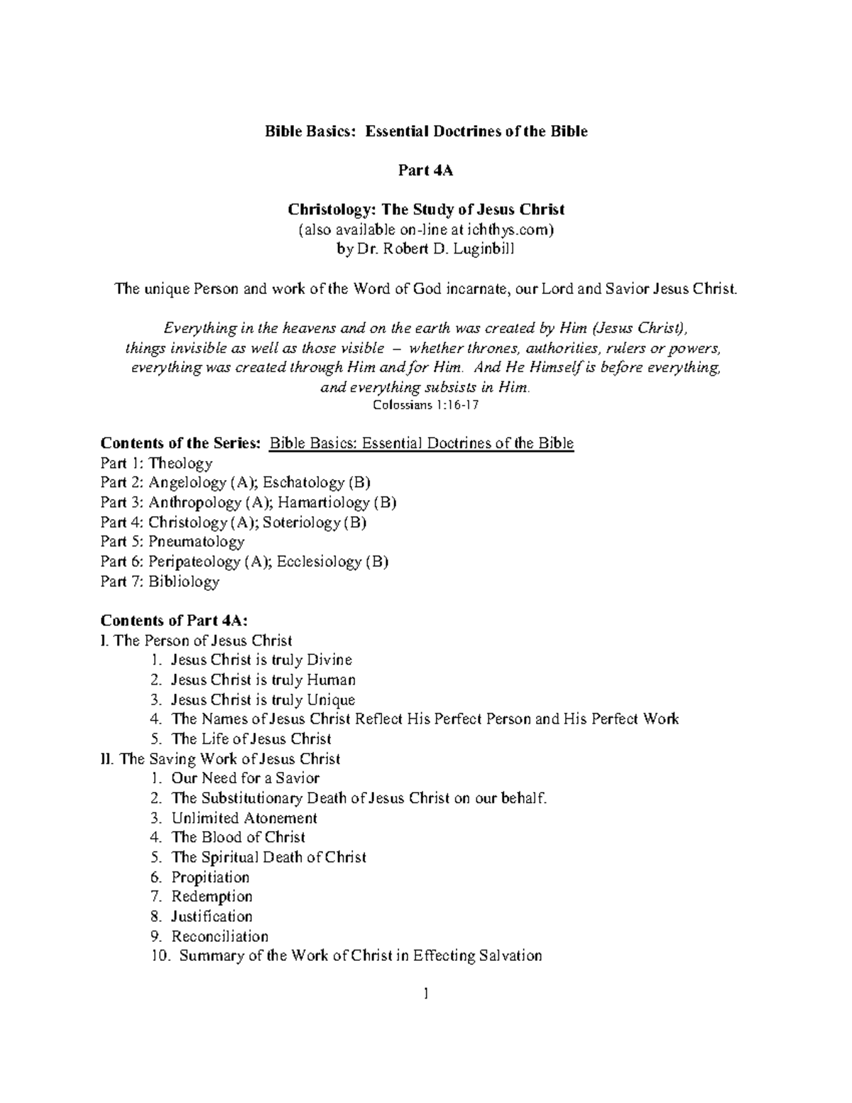 4A-Christo - For easy studies - Bible Basics: Essential Doctrines of ...