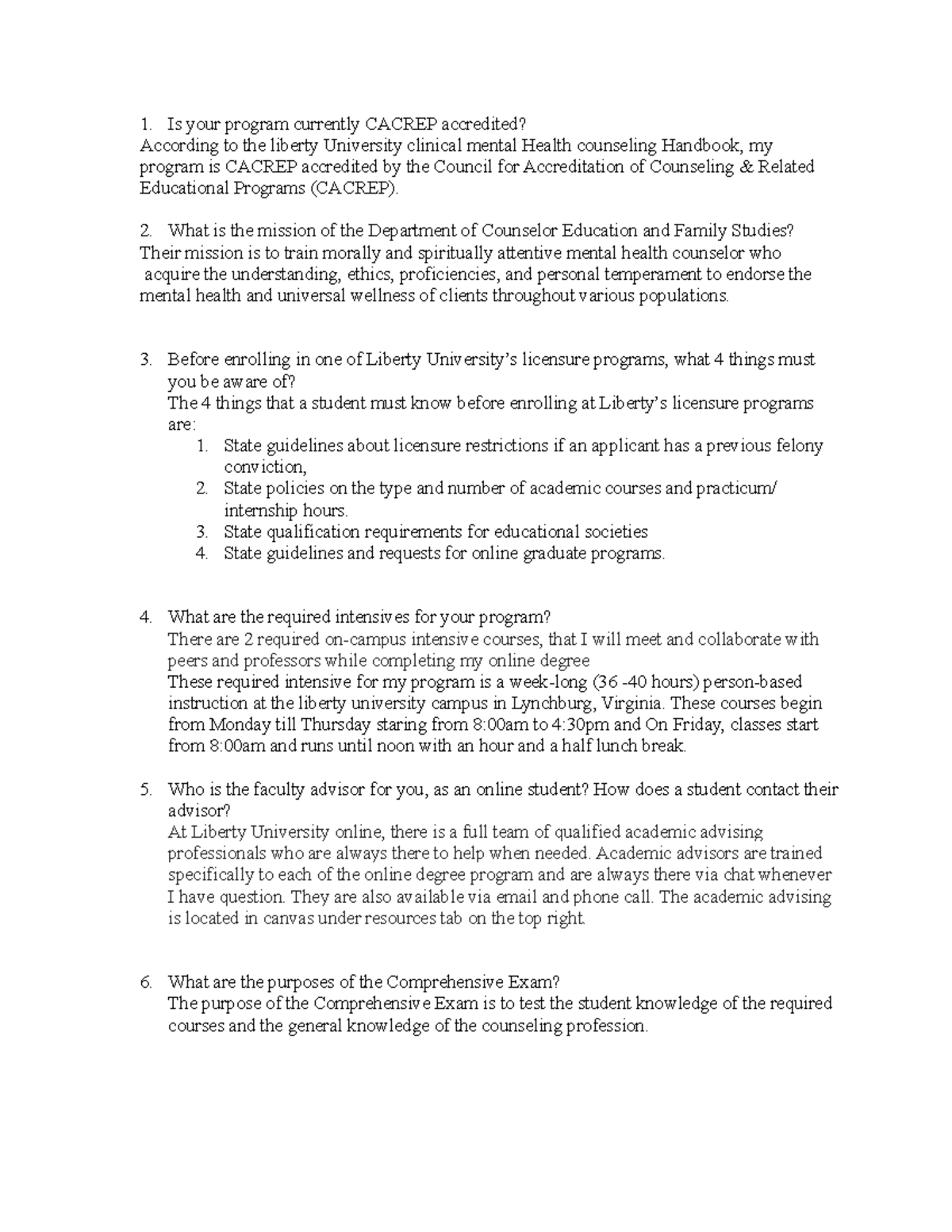 Week 7 paper - Is your program currently CACREP accredited? According ...