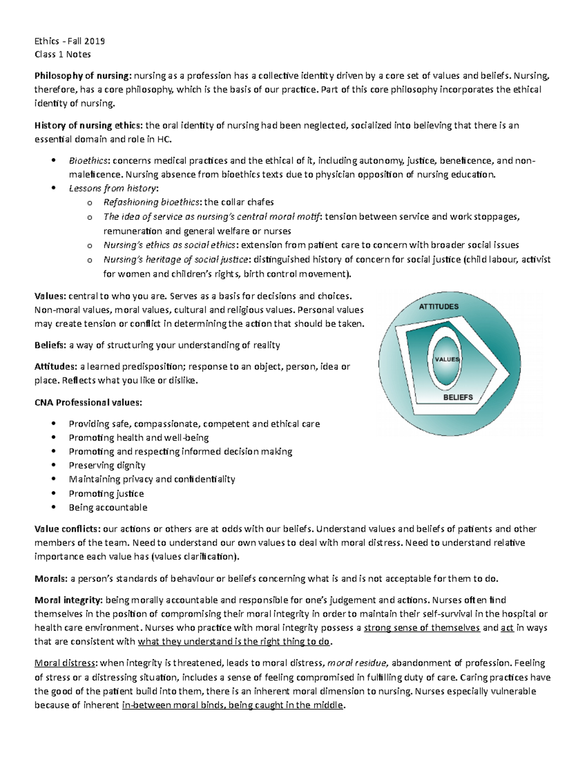 Ethics Class 1 Notes - Professor Susan Eldred - Ethics - Fall 2019 ...
