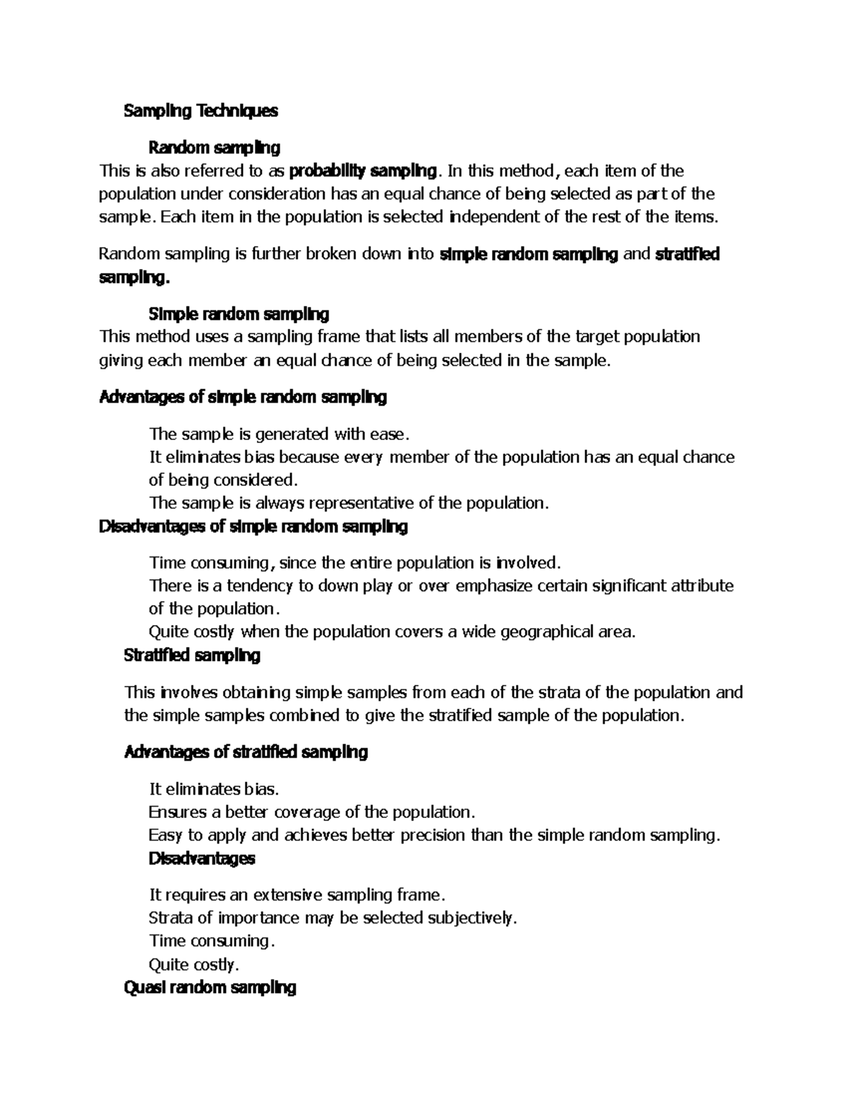 Sampling Techniques - Sampling Techniques Random sampling This is also ...