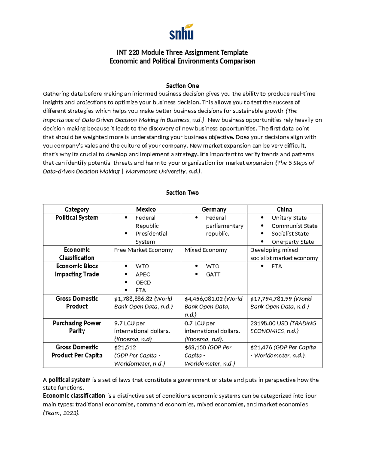 INT 220 Module Three Assignment Template - INT 220 Module Three ...