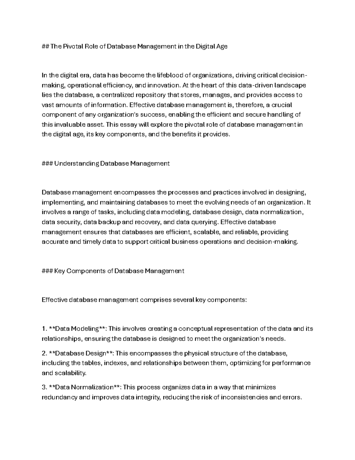 Database management - At the heart of this data-driven landscape lies ...