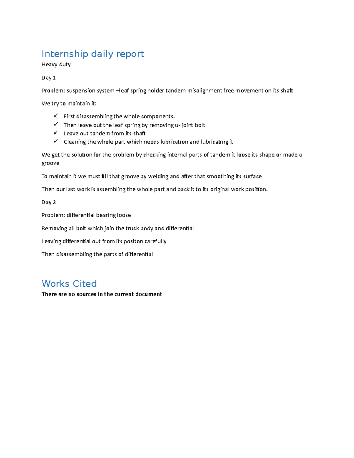 Internship daily report - international bussiness - Studocu