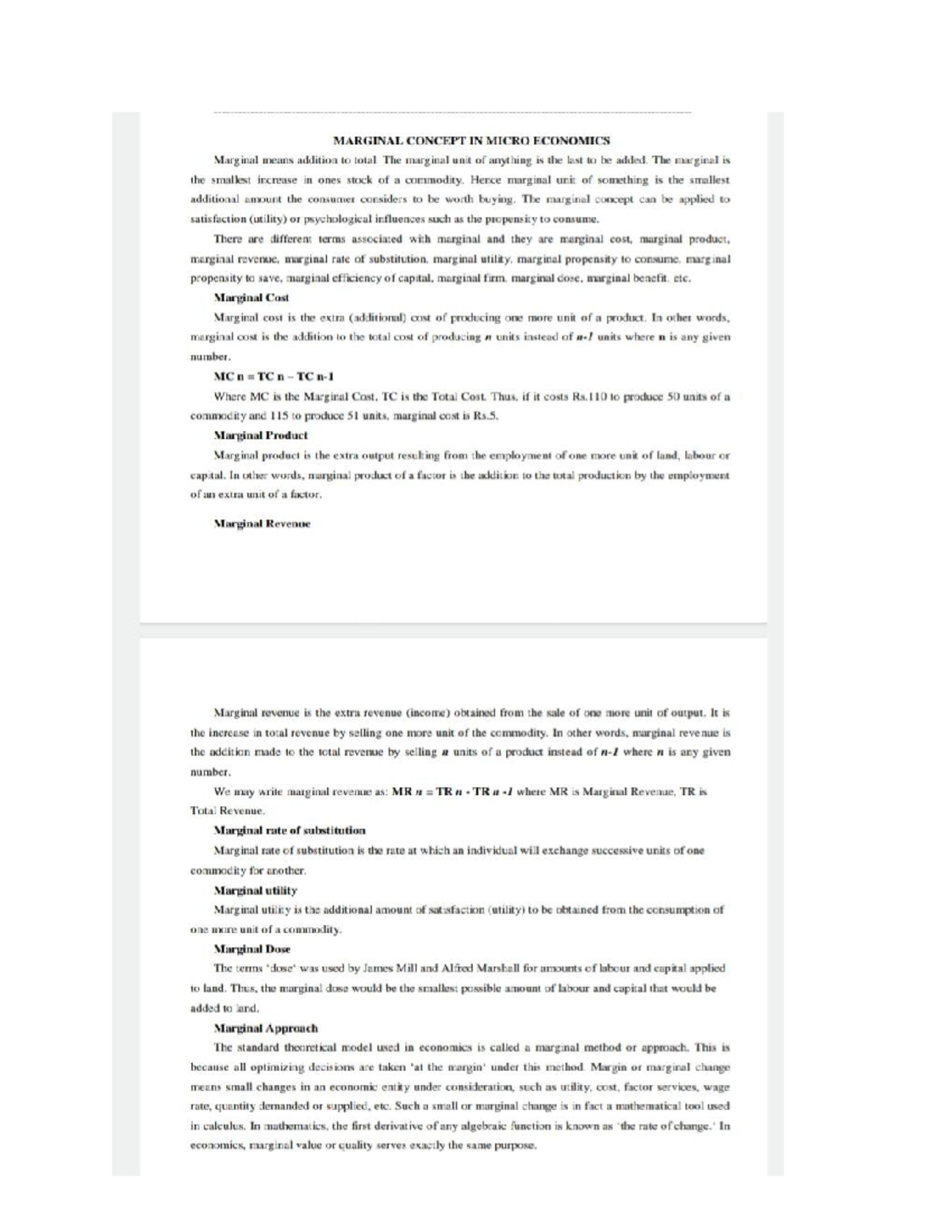 Marginal - Economics - Studocu