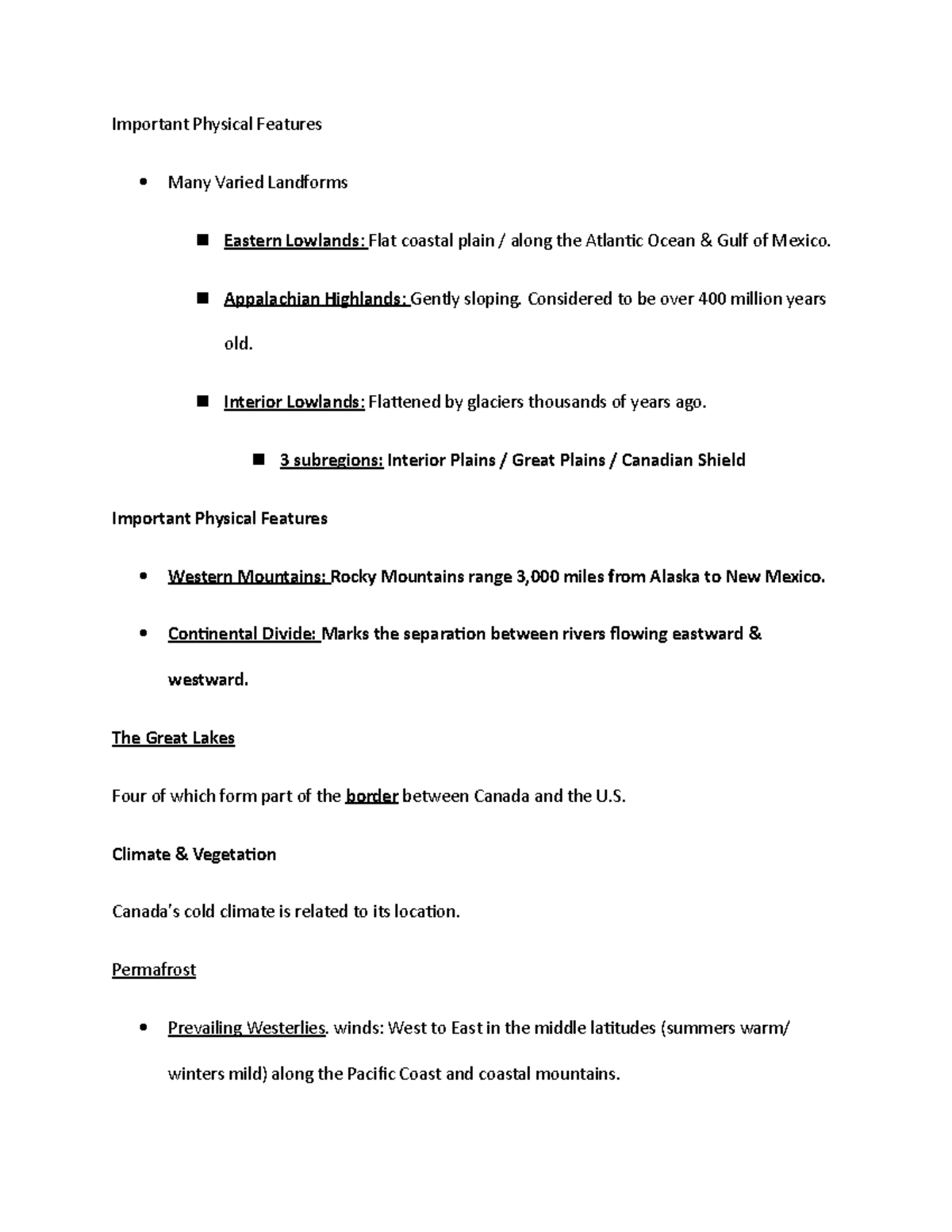 Chapter 2 - Important Physical Features Many Varied Landforms Eastern ...