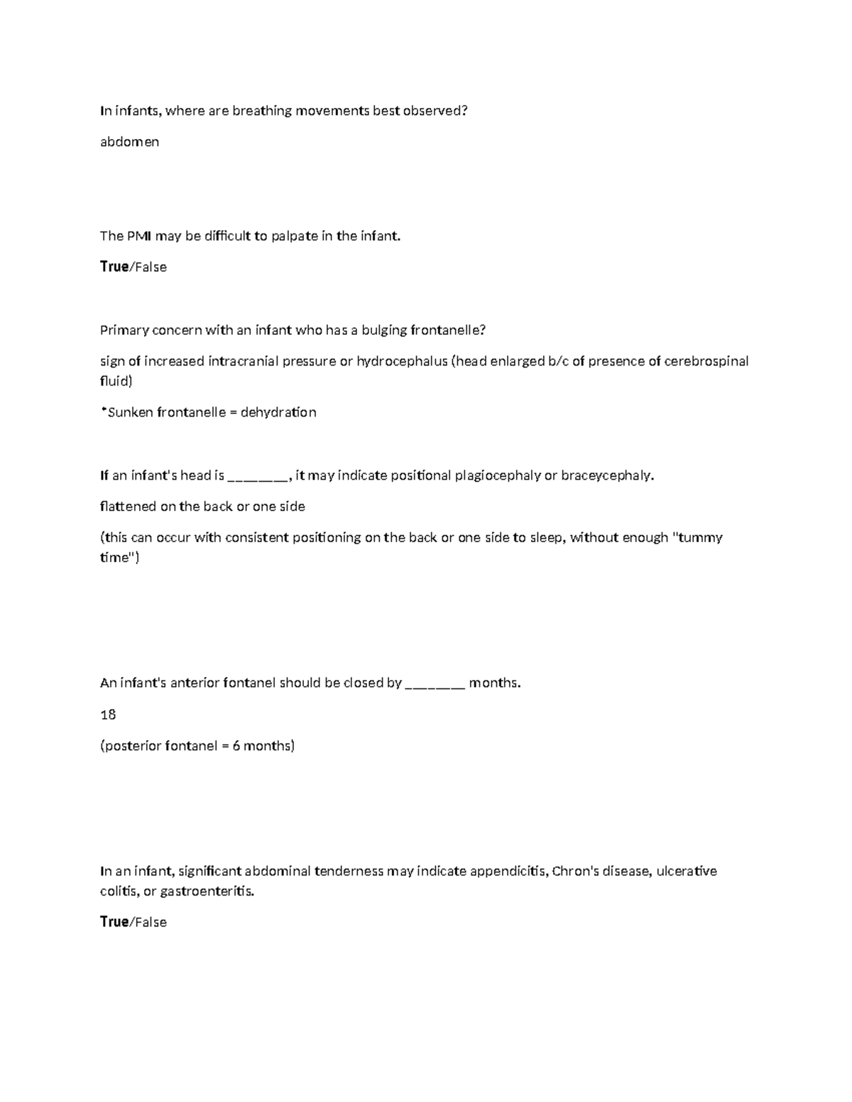 Milestone Practice Assessment - In infants, where are breathing ...