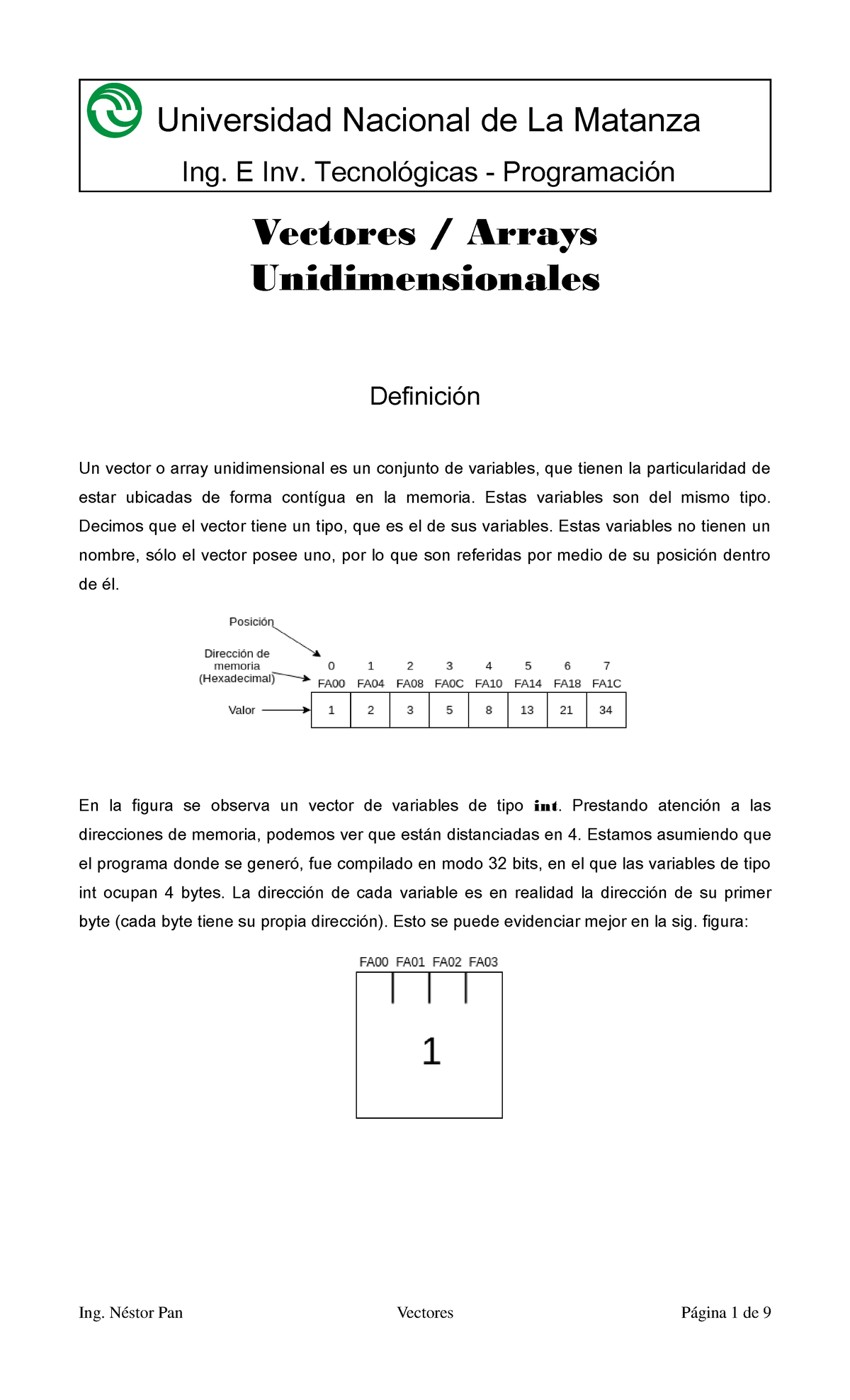Arrays unidimensionales: Vectores - Métodos de ordenamiento - Ing. E ...