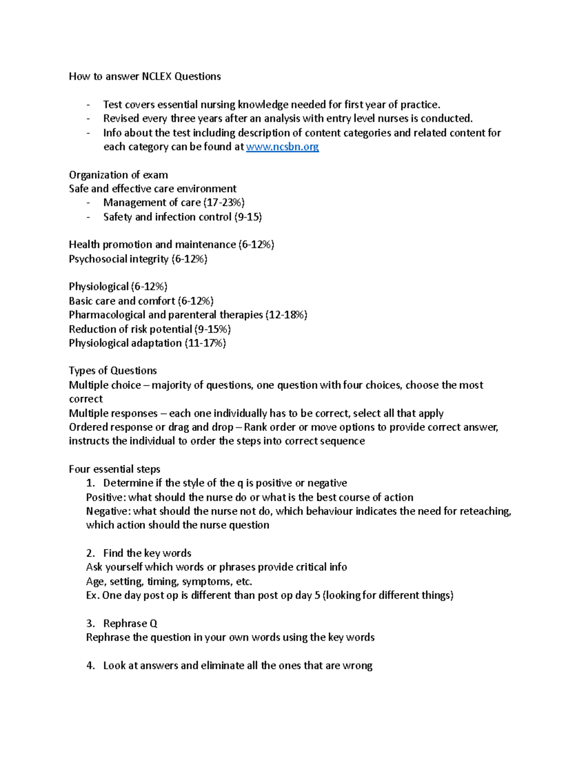 Nclex Practice Questions - Week 1 - How to answer NCLEX Questions ...