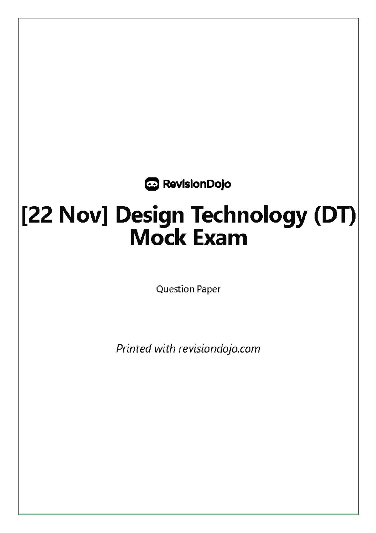 Design Technology Mock Paper 1 SL (Units: 1, 2, 3) - [22 Nov] Design ...