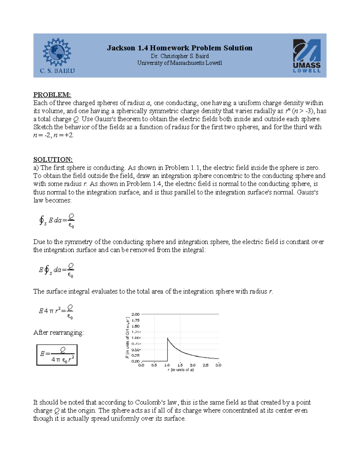 Jackson 1 4 Homework Solution - Jackson 1 Homework Problem Solution Dr ...