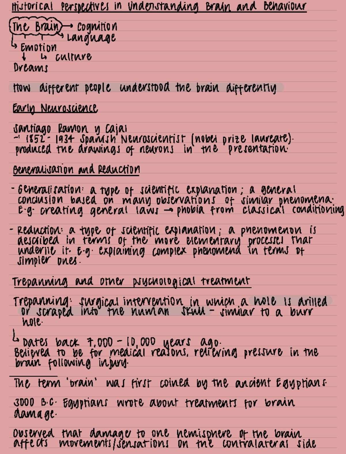 Brain and Behaviour Lecture 1 - Historical Perspective in Understanding Brain and Behaviour ...