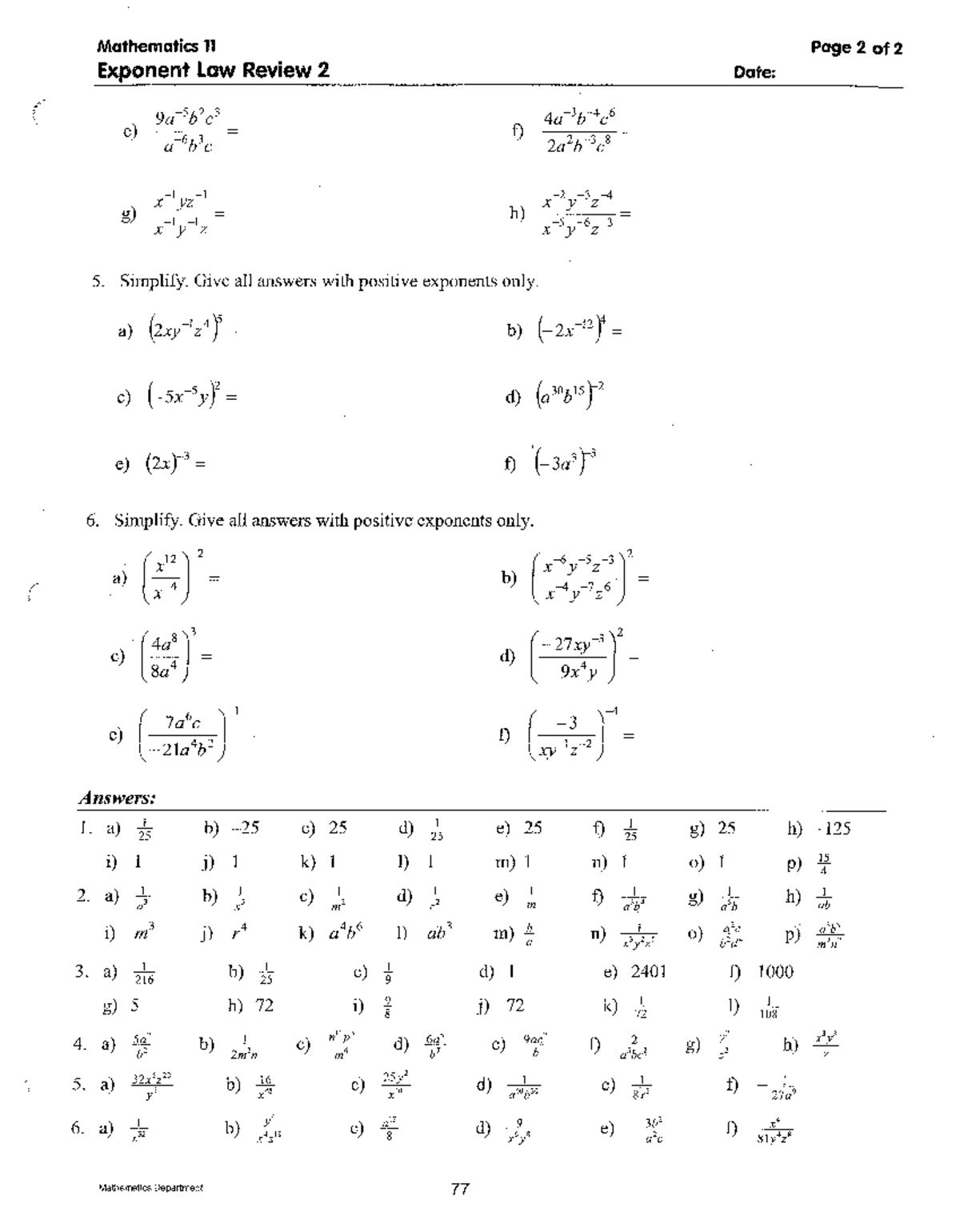 1 exponent rules RH - Notes - Studocu