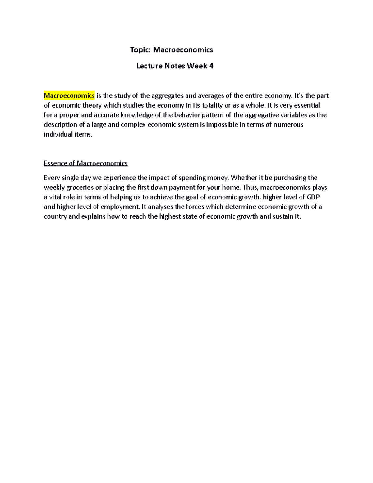 Document 187 - It contains information about macroeconomics - Topic ...
