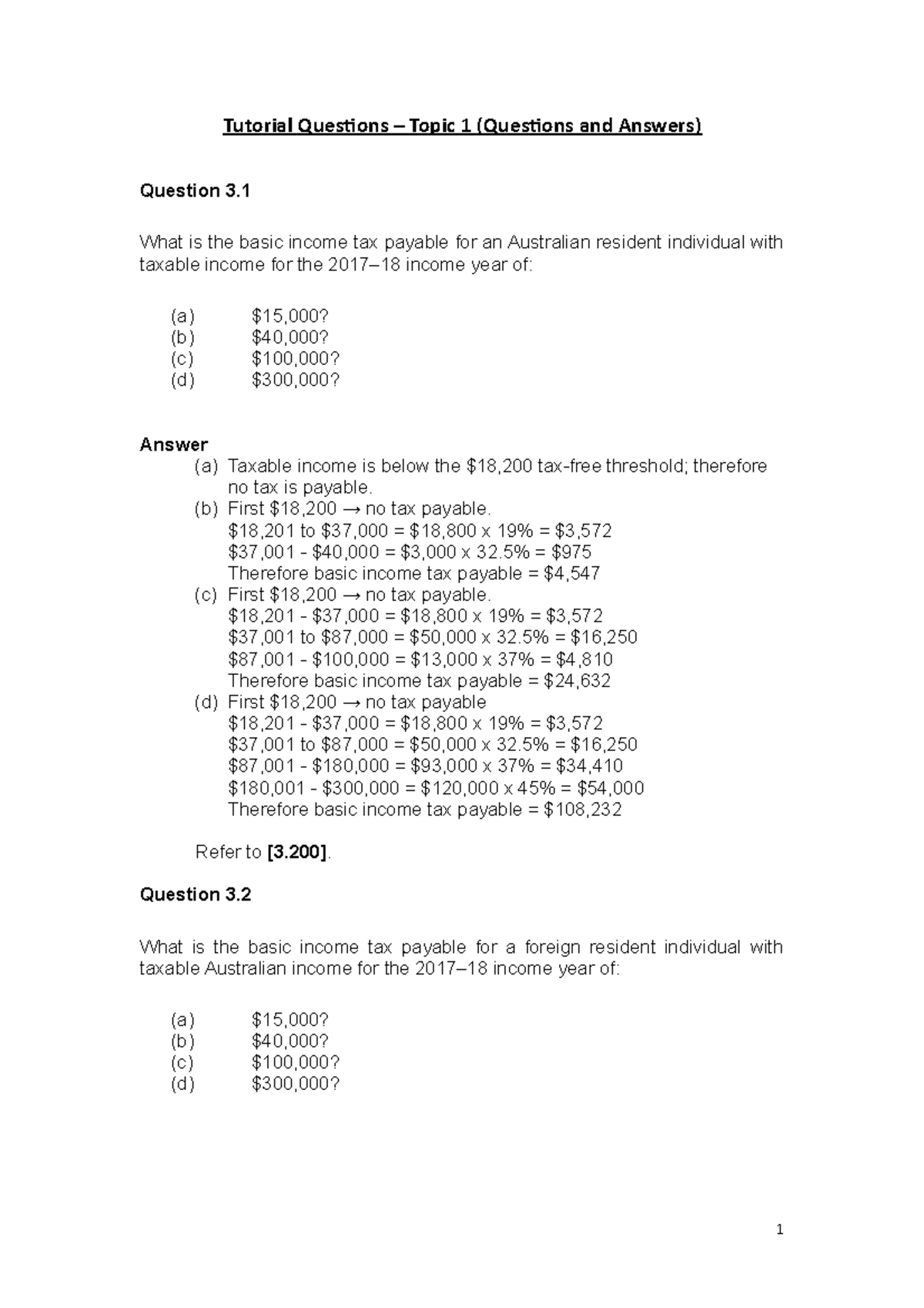 Topic 1 Discussion Questions and Answers - Tutorial Questions – Topic 1 ...